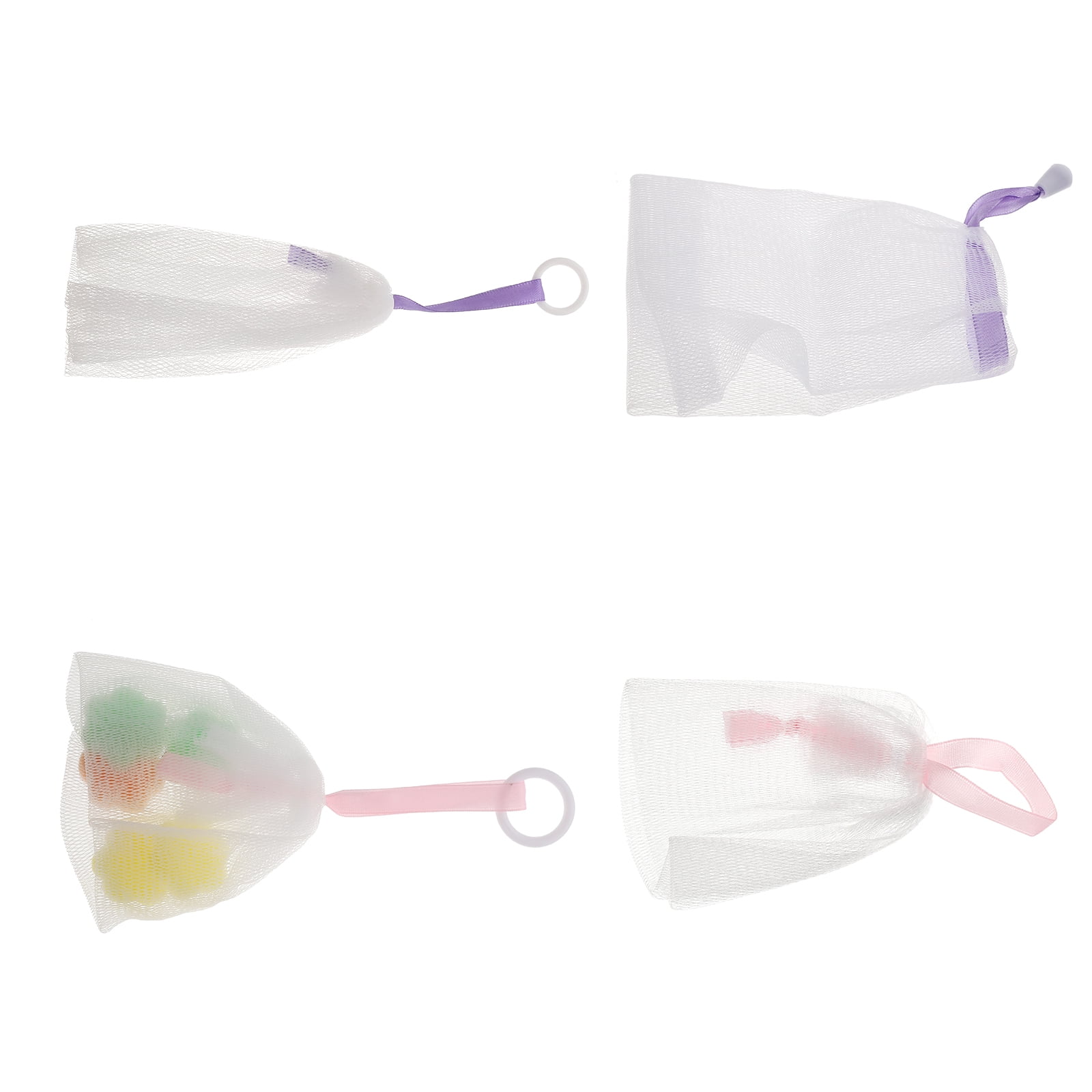 WORGEOUS Face Reusable Facial Sponges Shower Net Bag Foaming Mesh Soap ...