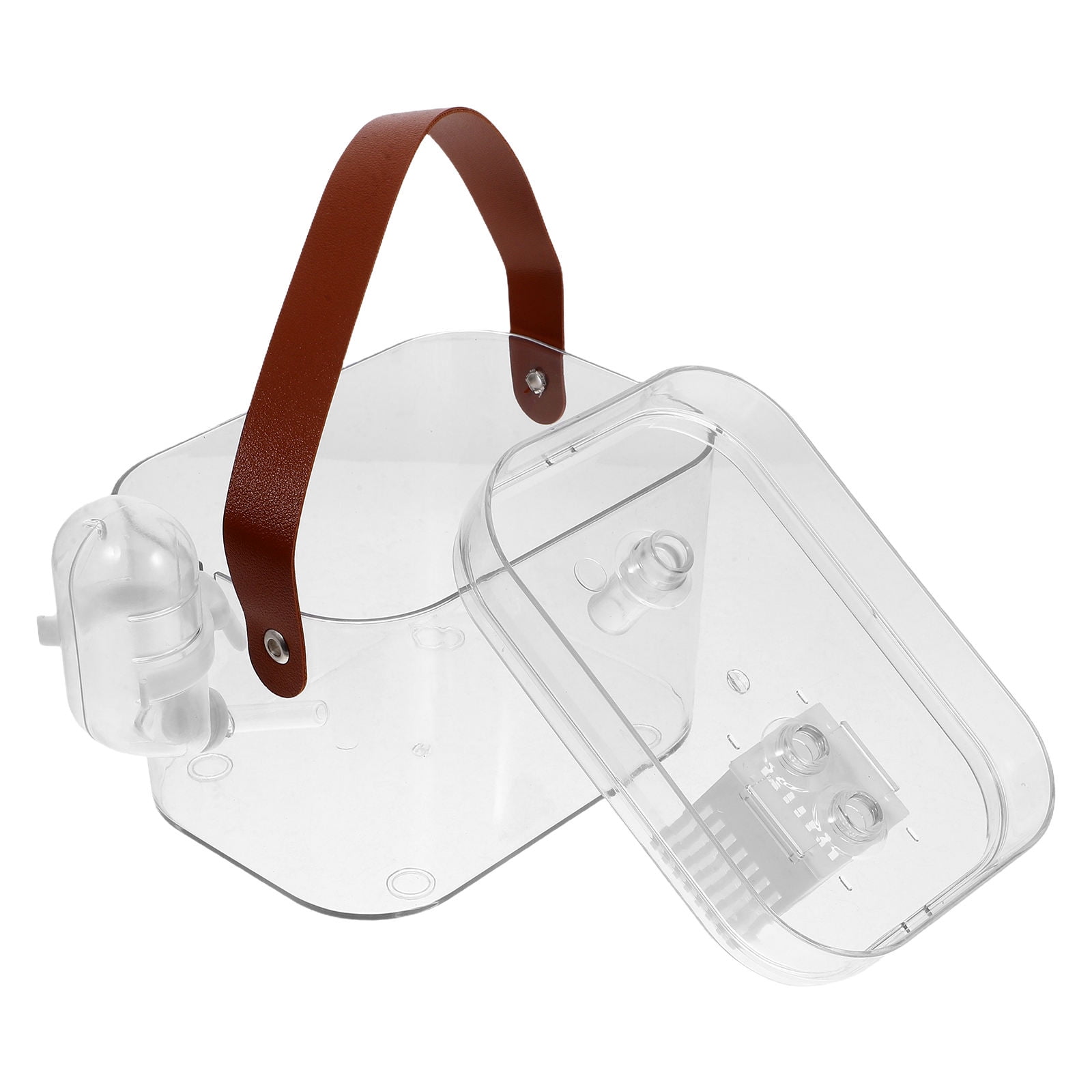 WORGEOUS Clear Plastic Hamster Carrier Cage With Water Bottle Portable ...