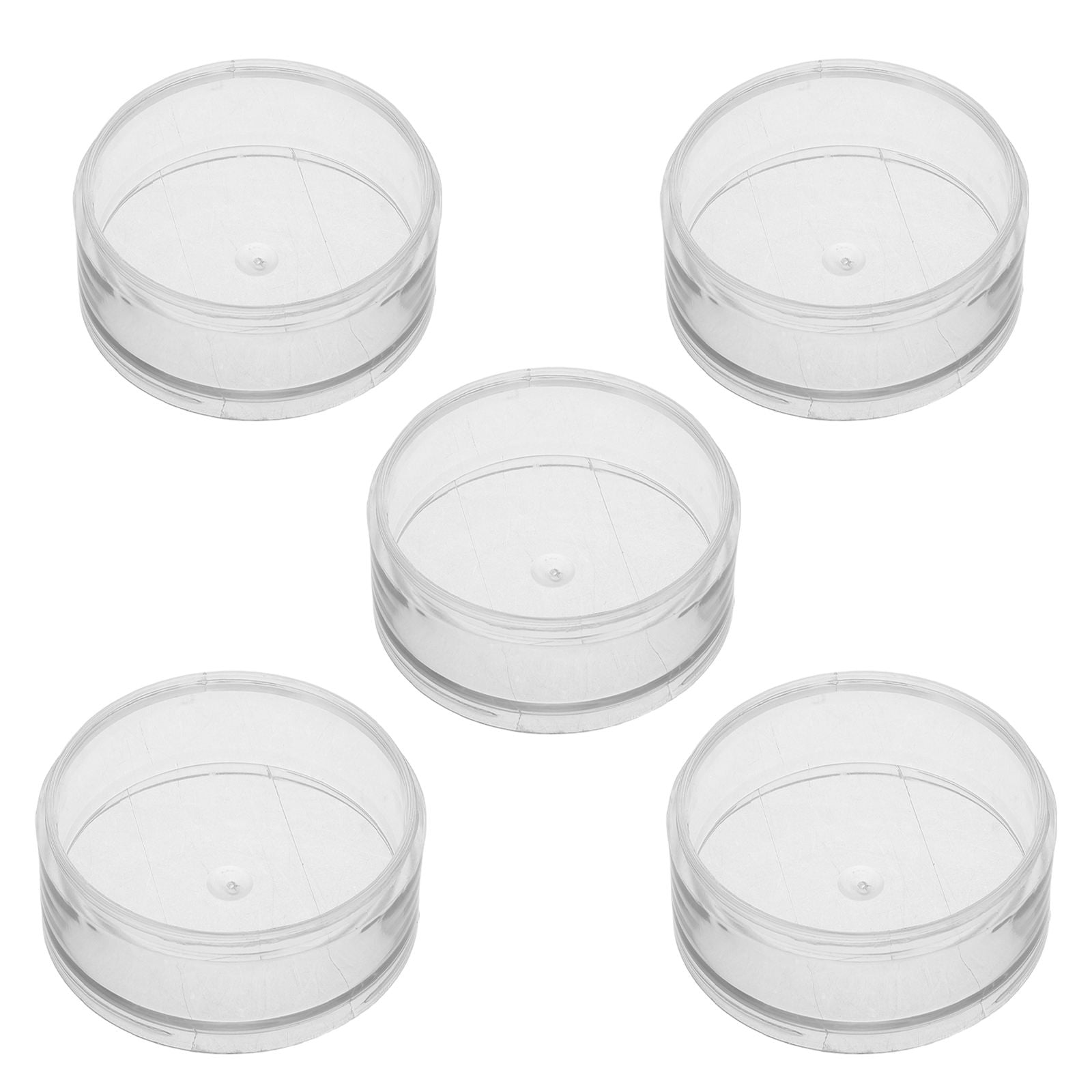 WORGEOUS Clear Plastic Round Storage Container for Jewelry and Small ...