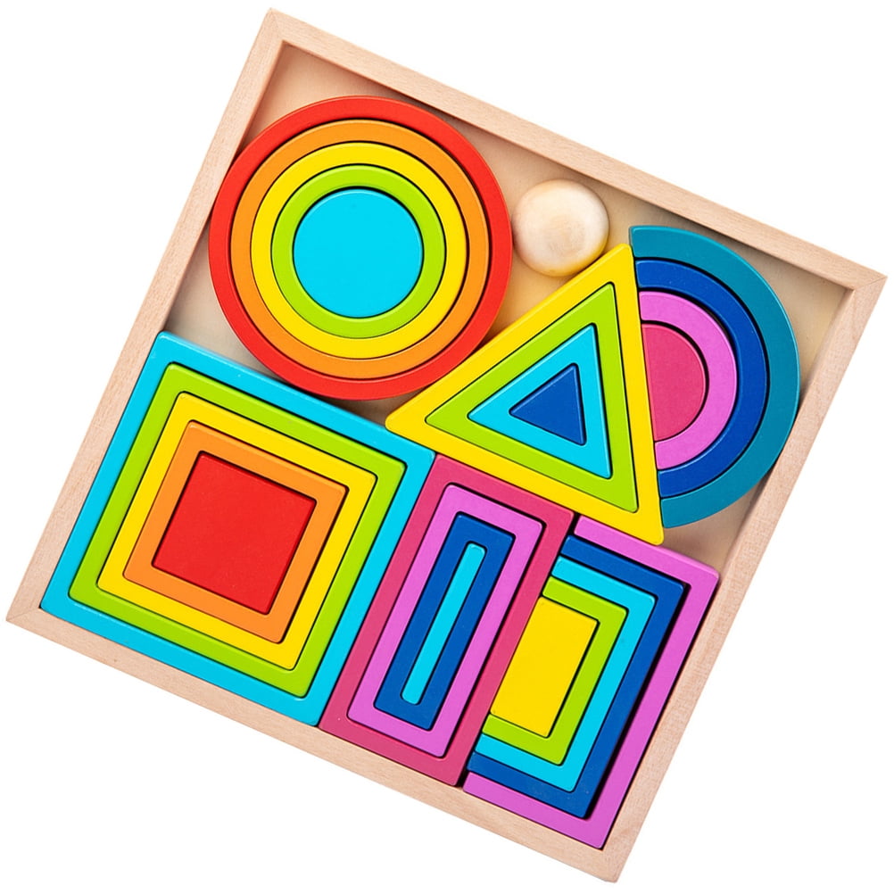 WORGEOUS Color Building Blocks Toys Toddler Learning Shape Match Child ...