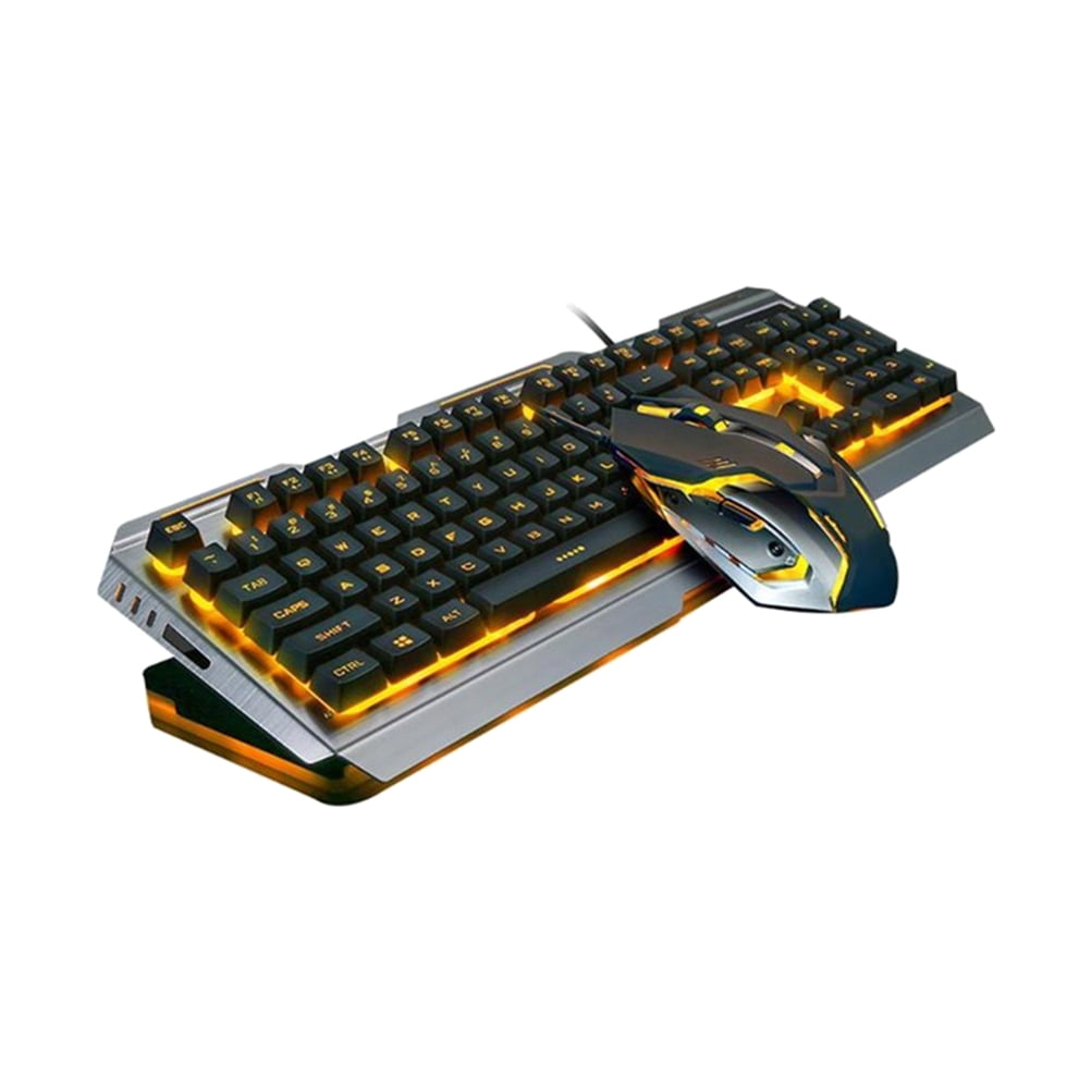 WORGEOUS Cool Yellow Color LED Backlit USB Ergonomic Gaming Mechanical ...