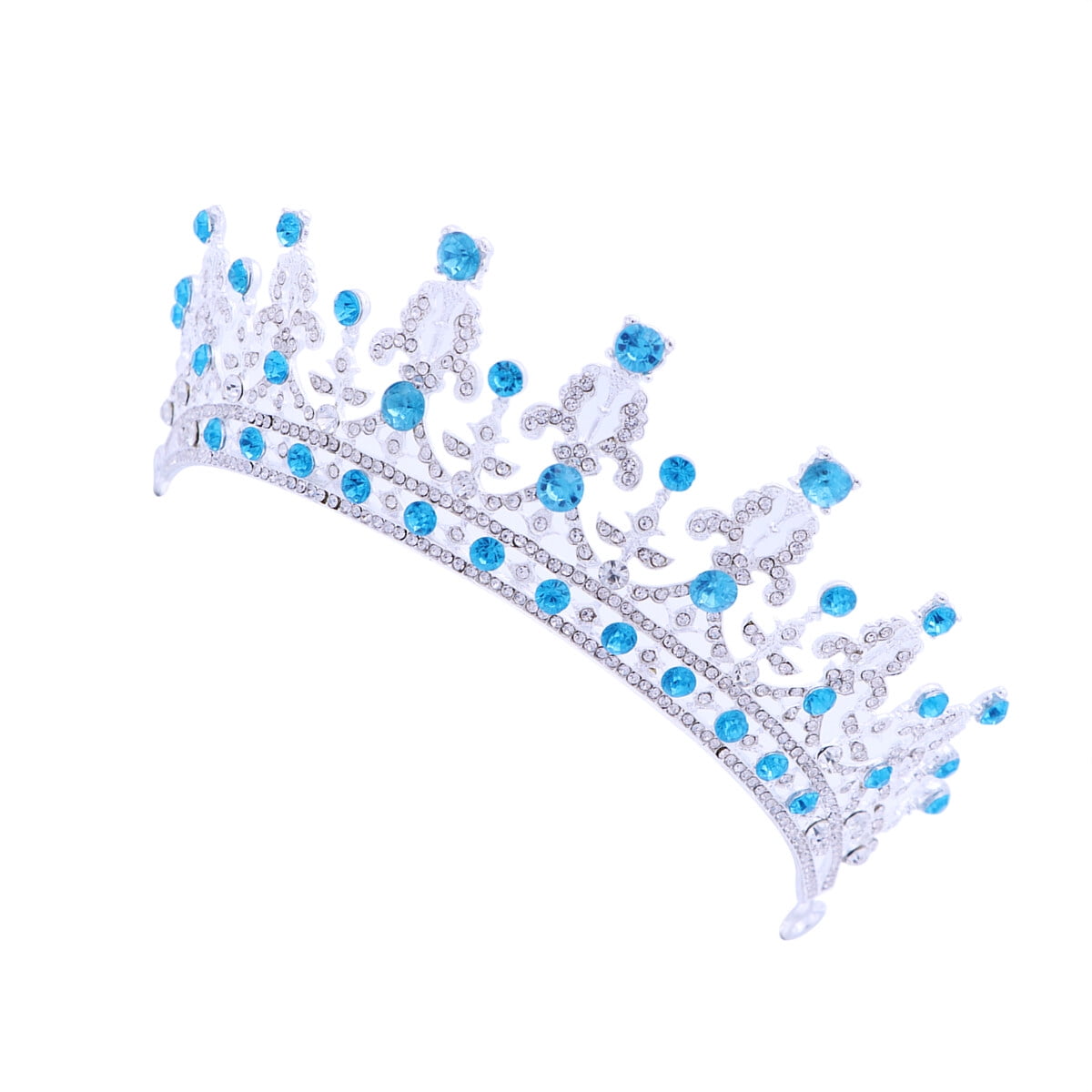 WORGEOUS Crown Blue Pageant Distinctive Headpiece Bride 18.00X5.50X0 ...