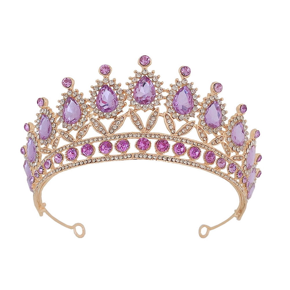 WORGEOUS Crown Purple Violet Attractive Bride Tiara Banquet Bridesmaid ...