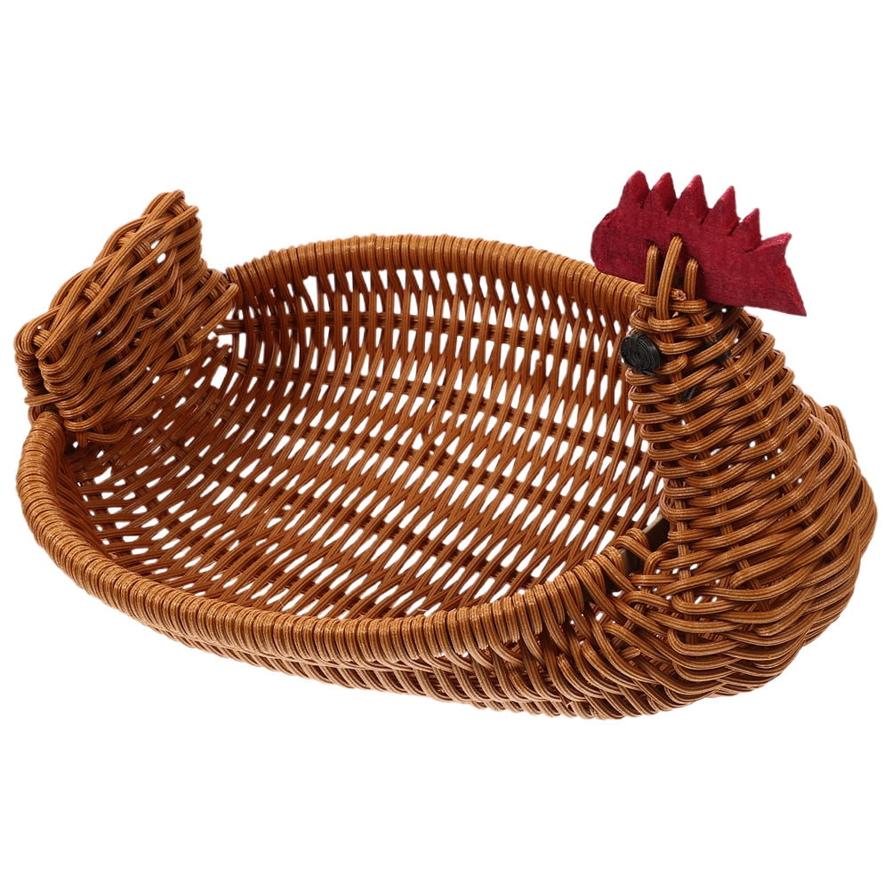 WORGEOUS Cute Chicken Egg Basket Handwoven Rattan Animal Cartoon ...