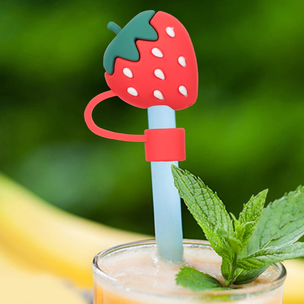 WORGEOUS Cute Strawberry Silicone Straw Covers for Tumbler Protectors ...