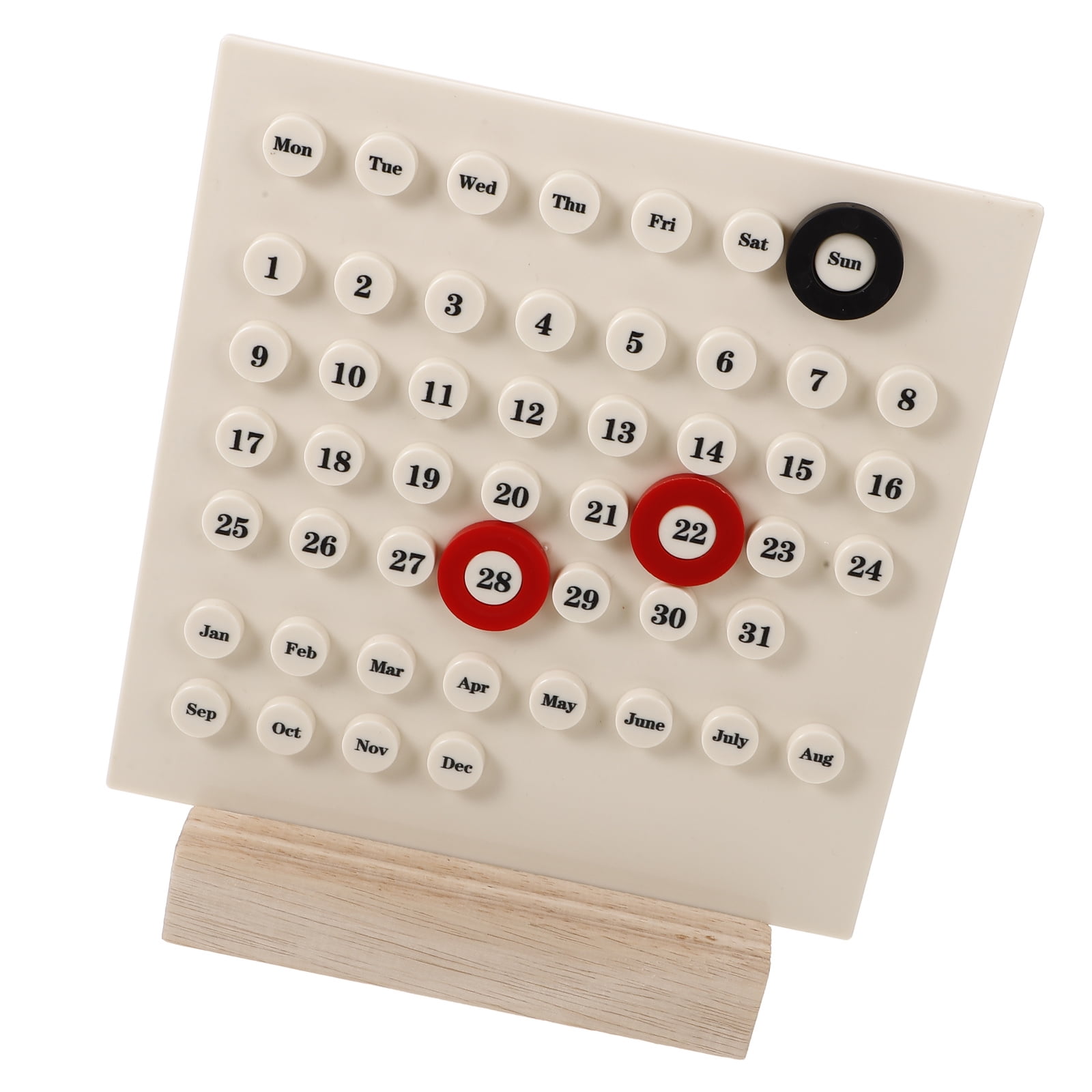 GETAJGHSD Beige Retro Standing Perpetual Calendar 2024 2025 Monthly ...