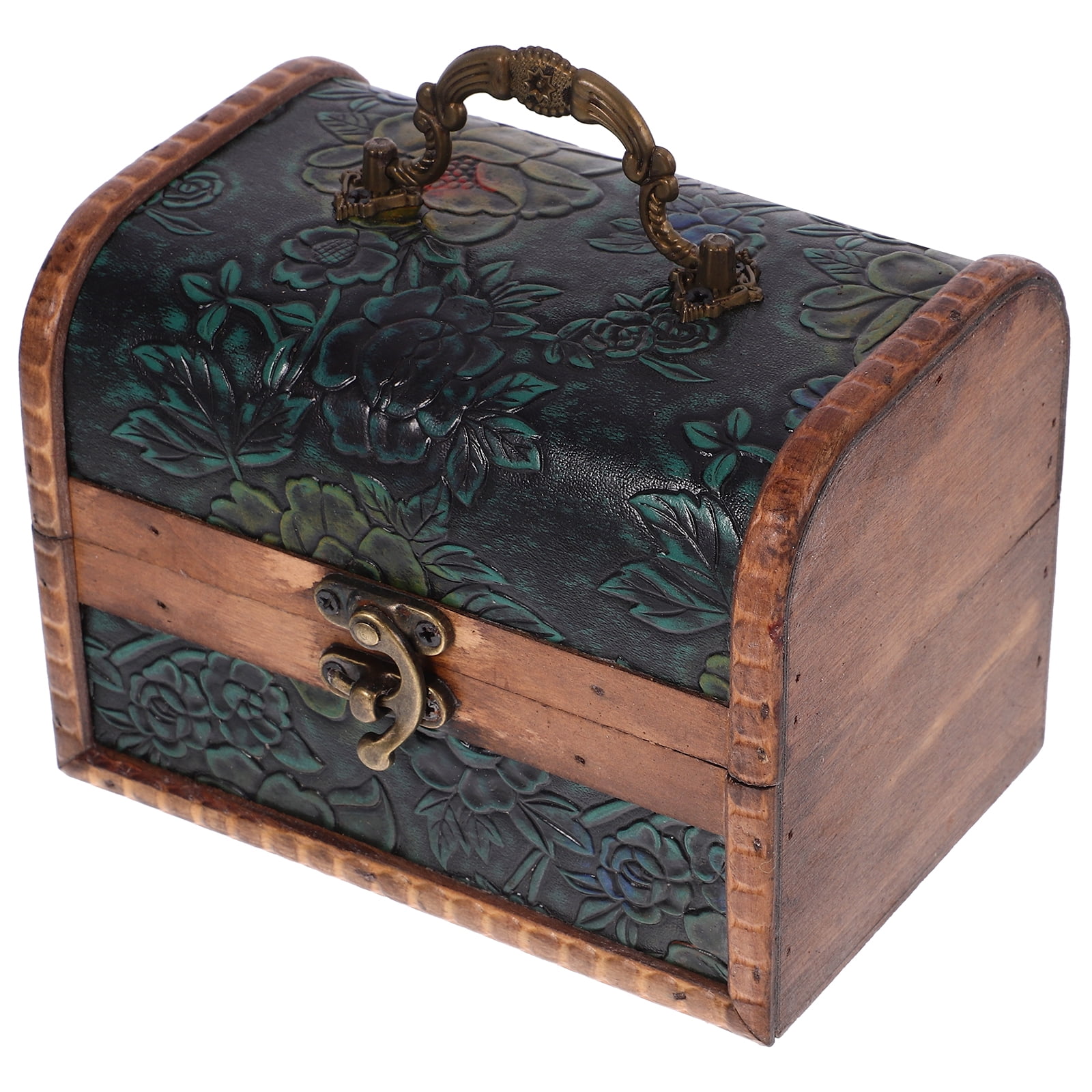 GOOHOCHY Retro Wooden Storage Box for Home Use with Resin and Zinc ...