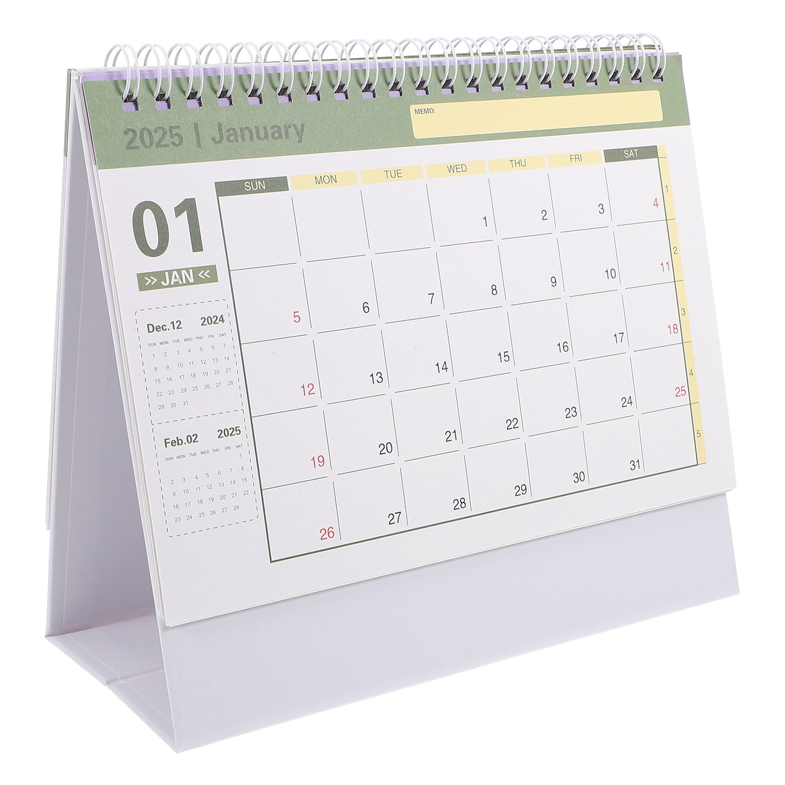 WORGEOUS Desktop Calendar Paper Calendar Decor Portable Calendar ...