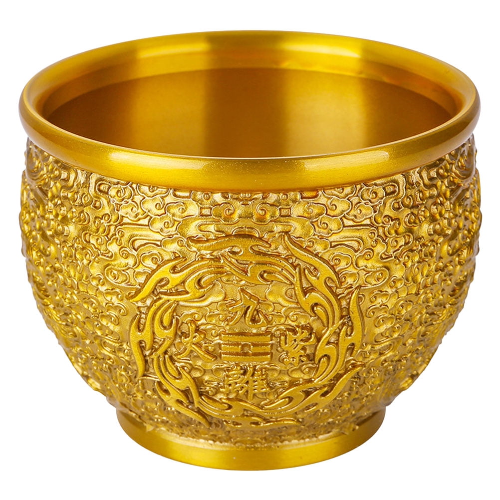 WORGEOUS Desktop Treasure Wealth Bowl Decor Chinese Style Brass ...