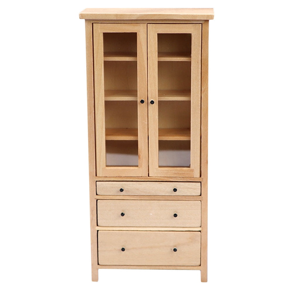 WORGEOUS Dollhouse Bookcase Mini Storage Cabinet Simulation Bookcase ...