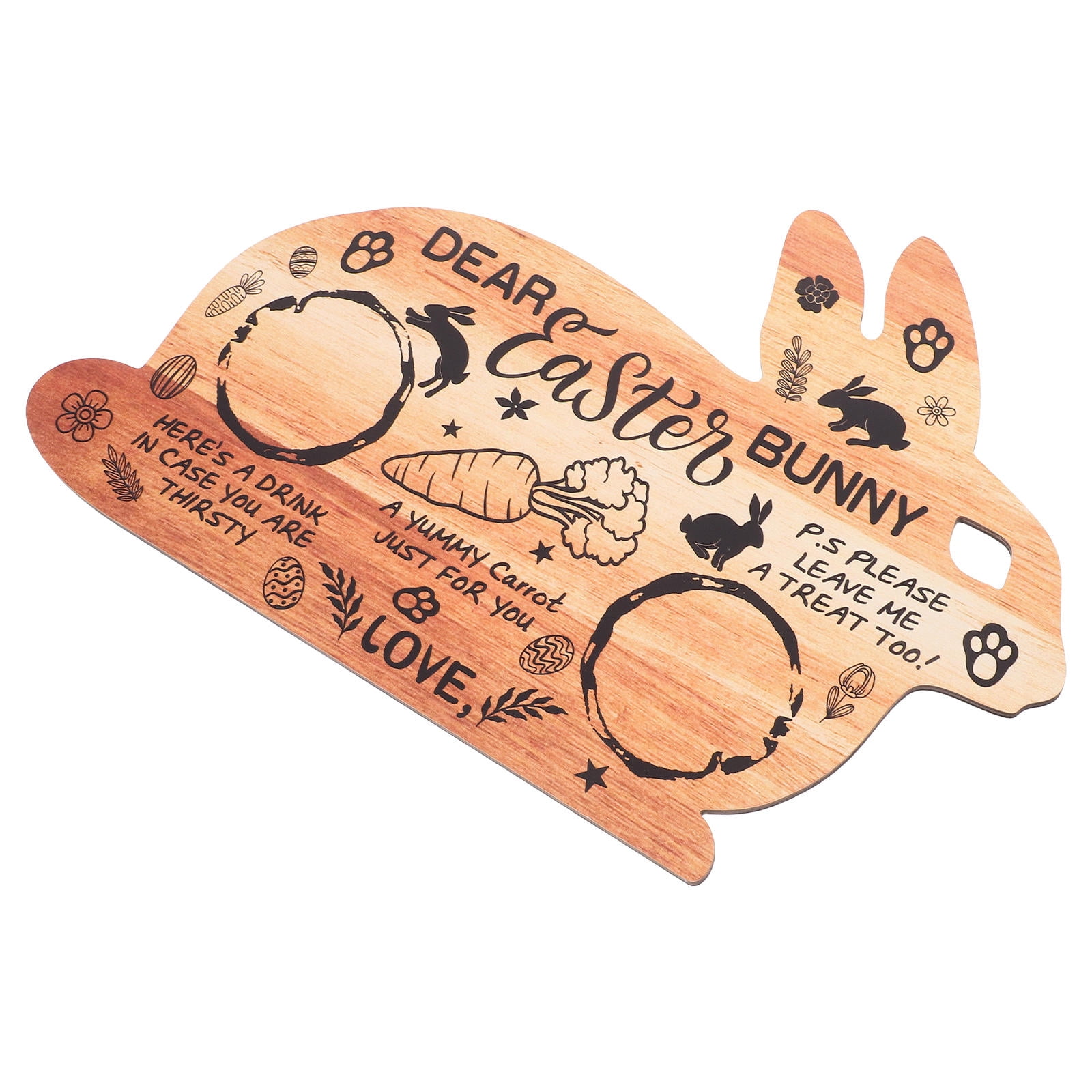 WORGEOUS Easter Bunny Shaped Wooden Platter Farmhouse Bunny Serving ...