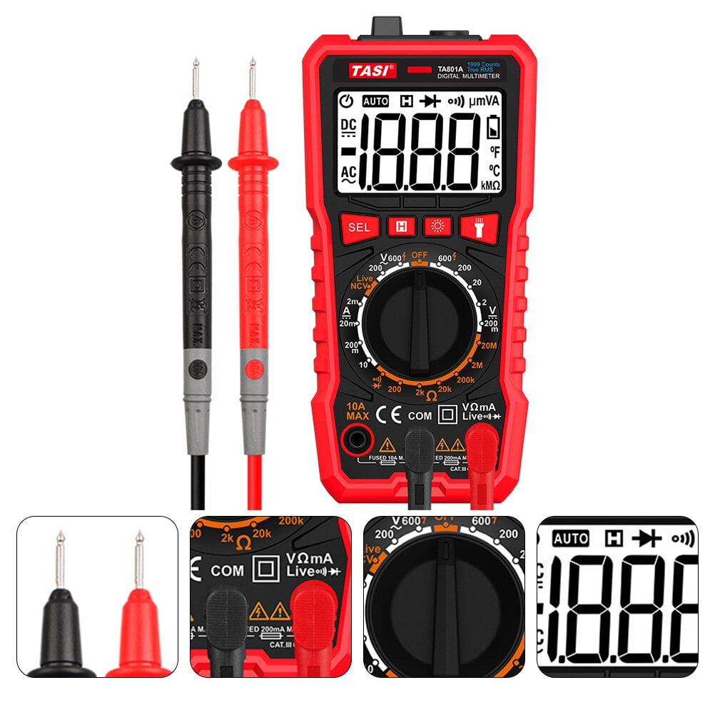 WORGEOUS Electric Tester Volt Tester AC DC Current Tester Digital ...