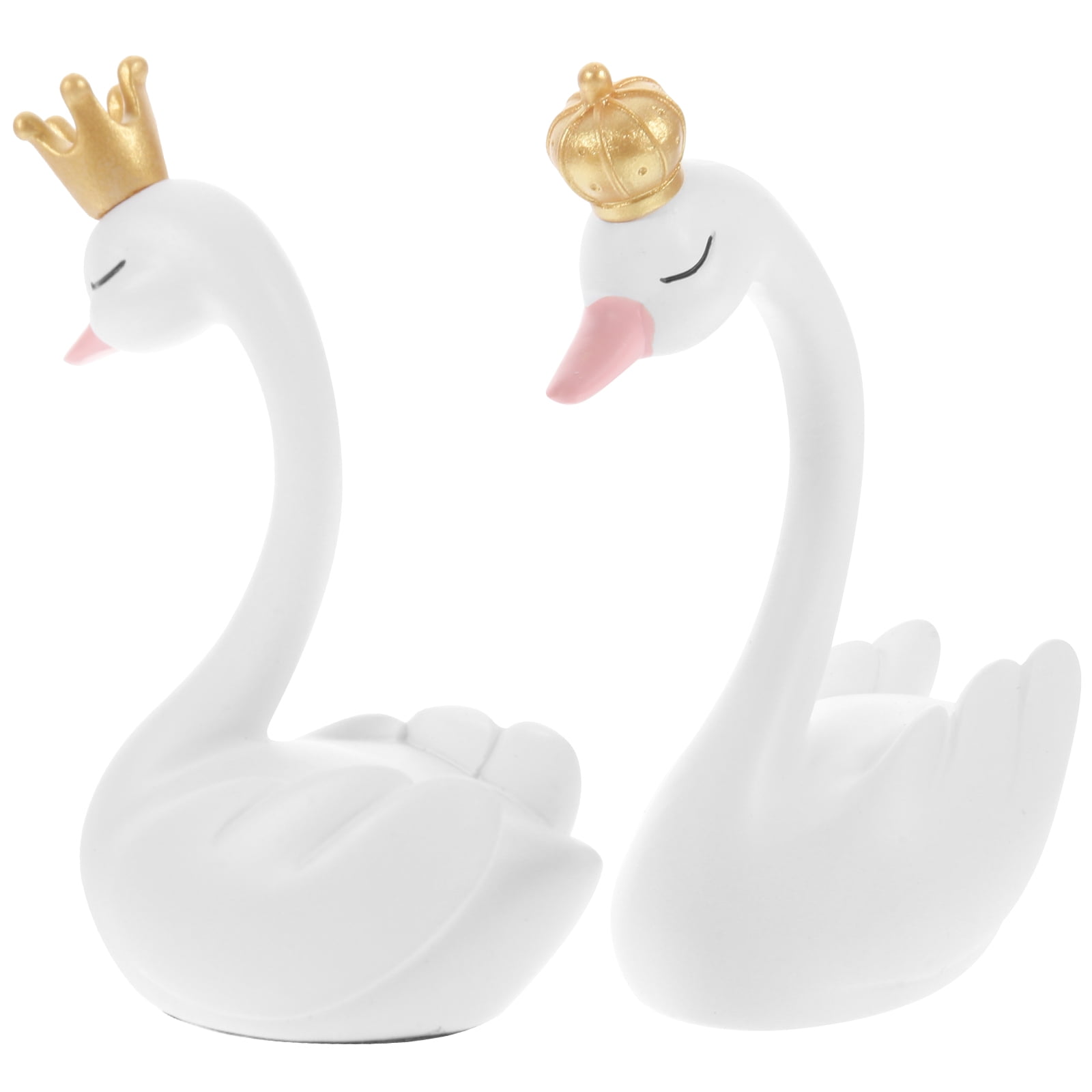 GOOHOCHY Elegant White Resin Swan Figurine for Home Decor Compact Size ...