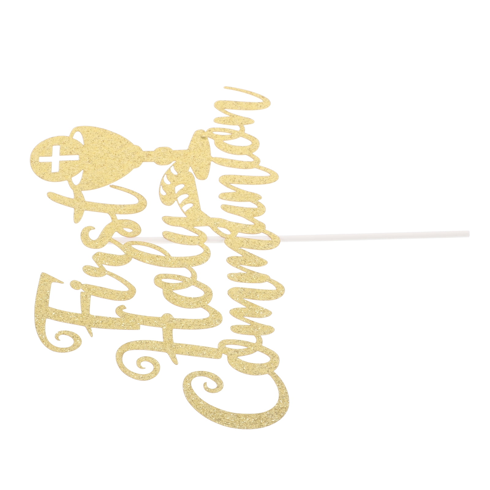 WORGEOUS First Holy Communion Cake Insert Cross Design Photo Prop For ...