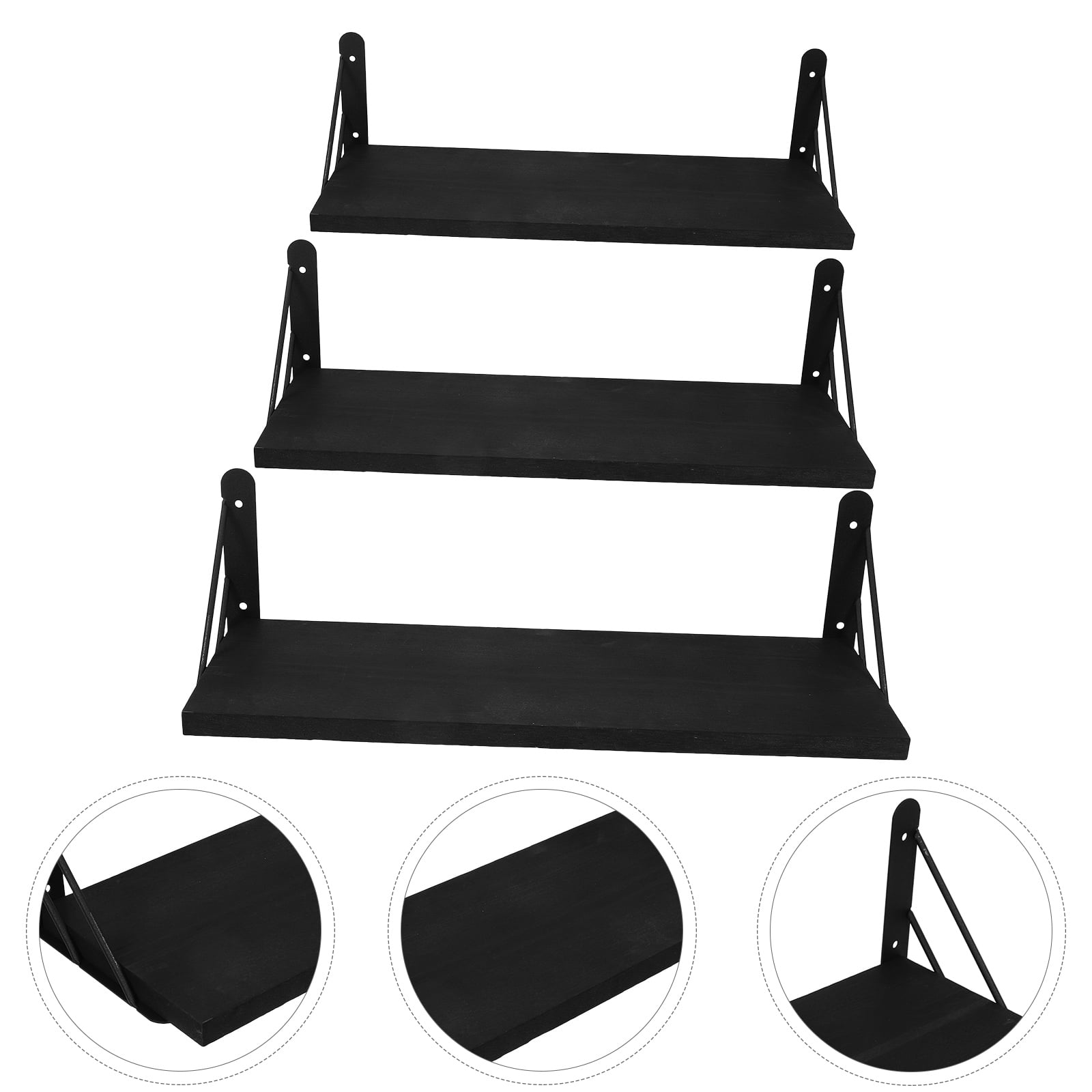 WORGEOUS Floating Shelves for Wall Storage Door Light Dividers Black ...