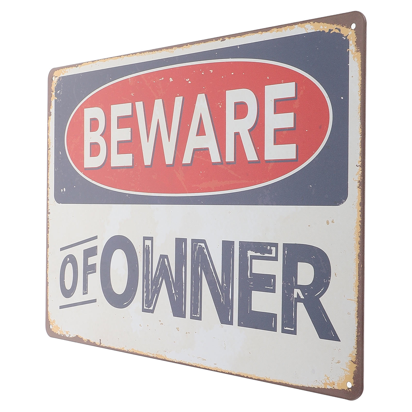 WORGEOUS Funny Beware Of Owner Metal Tin Signs Vintage Funny Warning ...