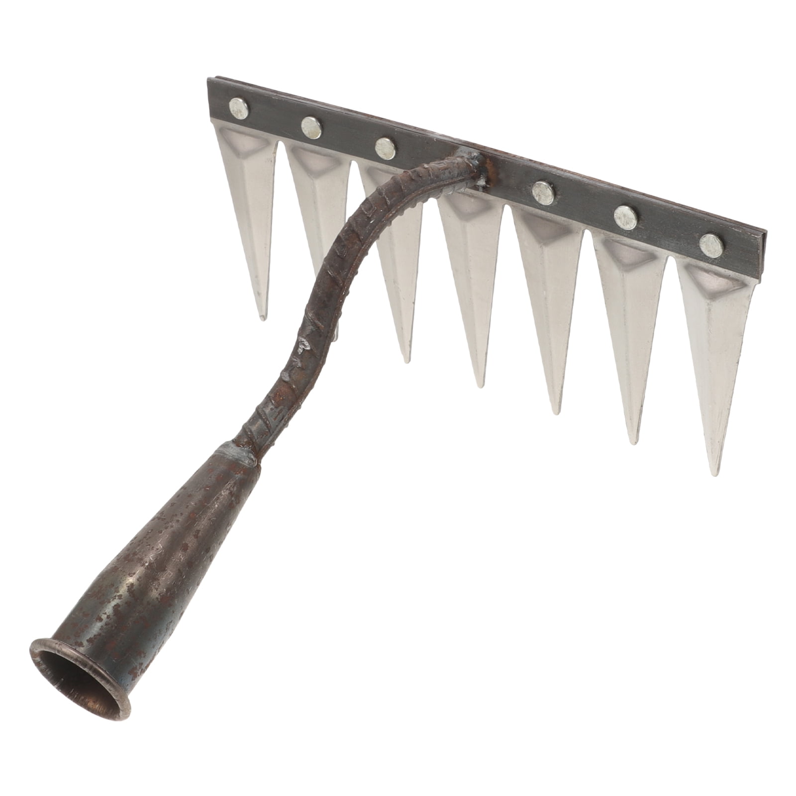 WORGEOUS Garden Hand Rake Gardening Leaf Rake Metal Rake Portable Small ...