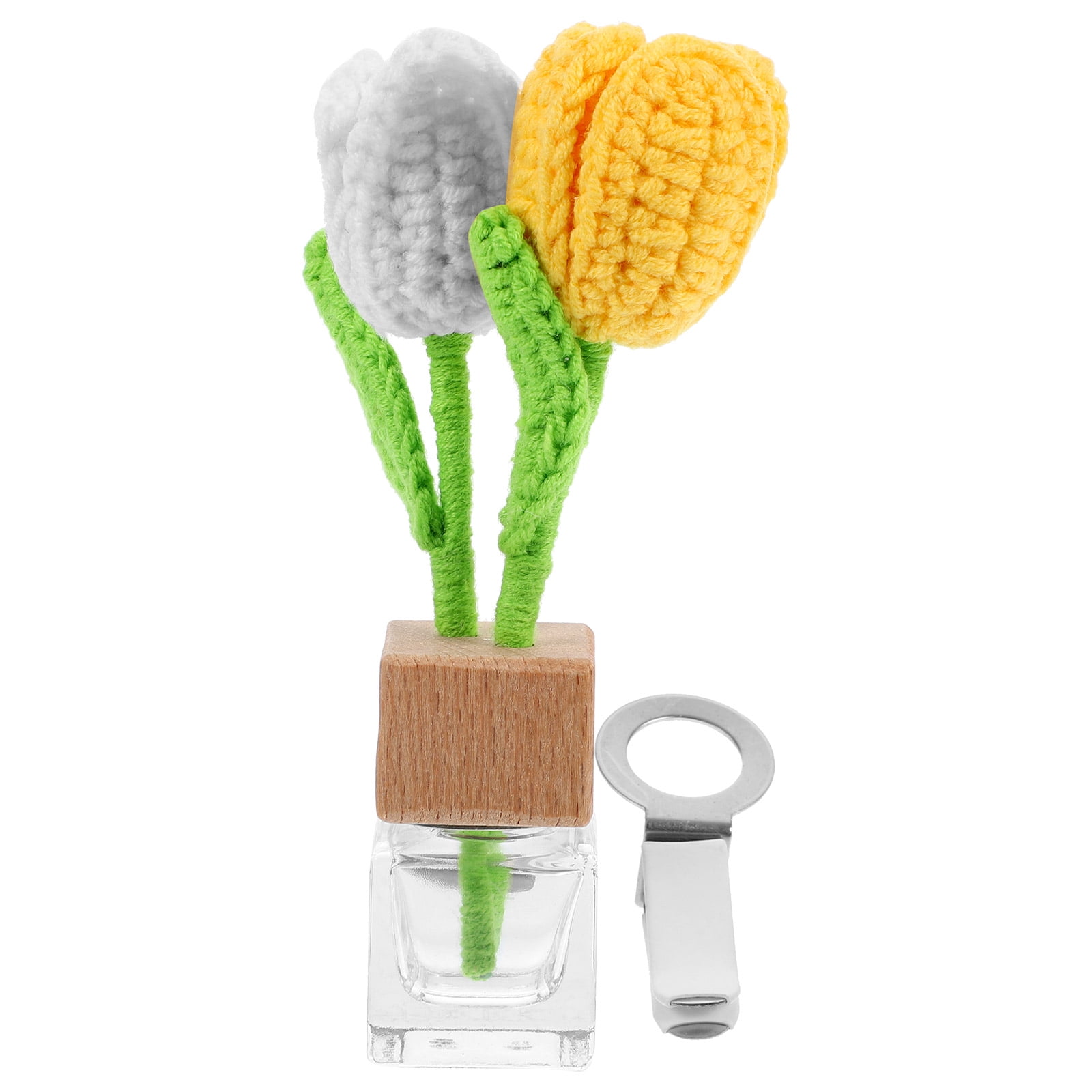 WORGEOUS Glass Diffuser Bottle with Flower Decor Empty Refillable Aroma ...
