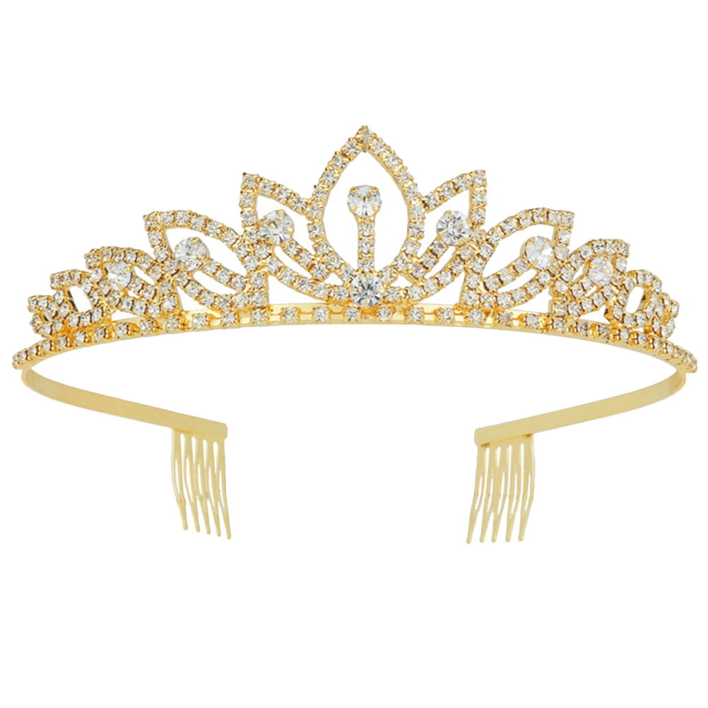 WORGEOUS Gold Small Tiara Princess Bride Crown Hair Accessory - Walmart.com