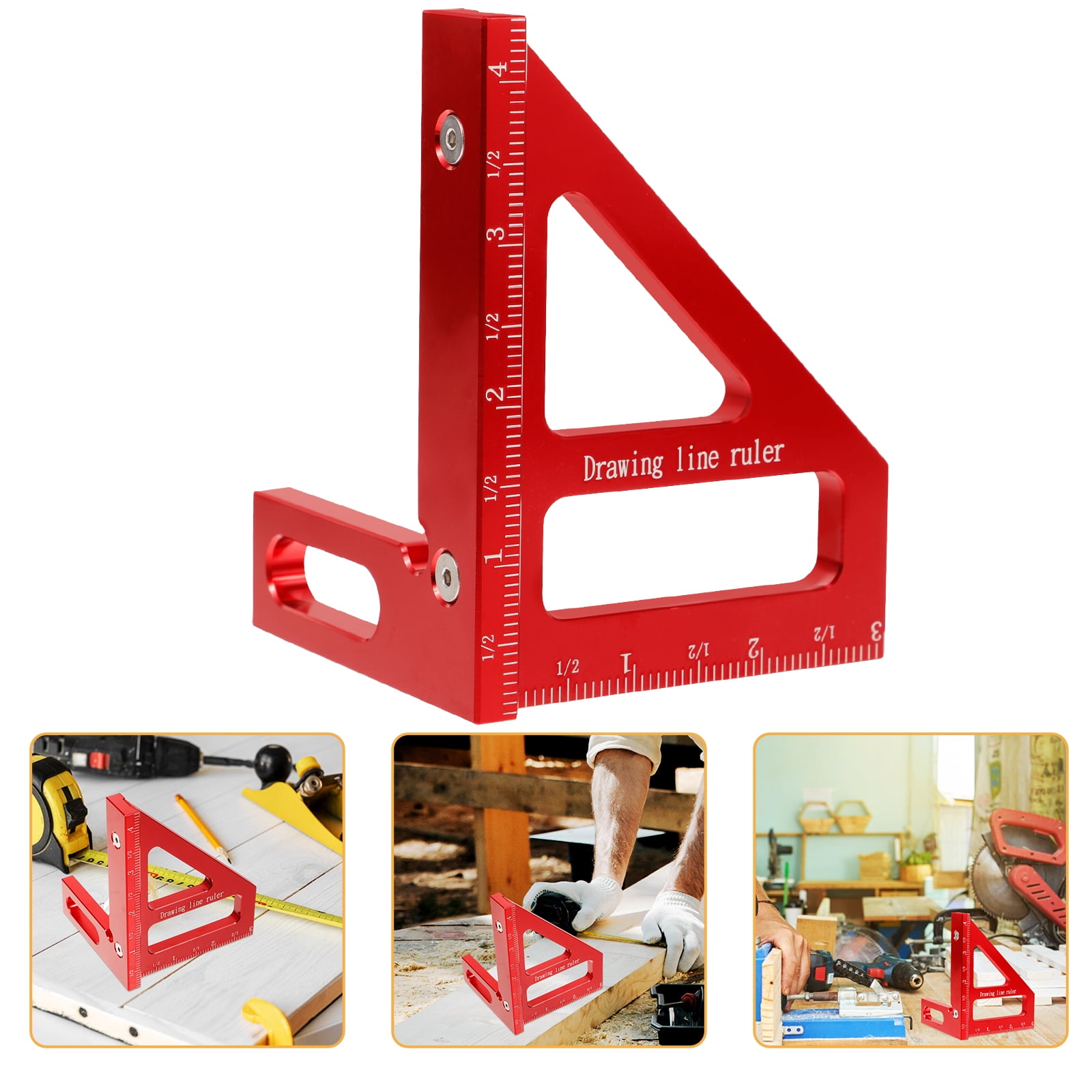 WORGEOUS Goniometer Protractor Measuring Tools 11.20X8.50X7.90CM Red ...