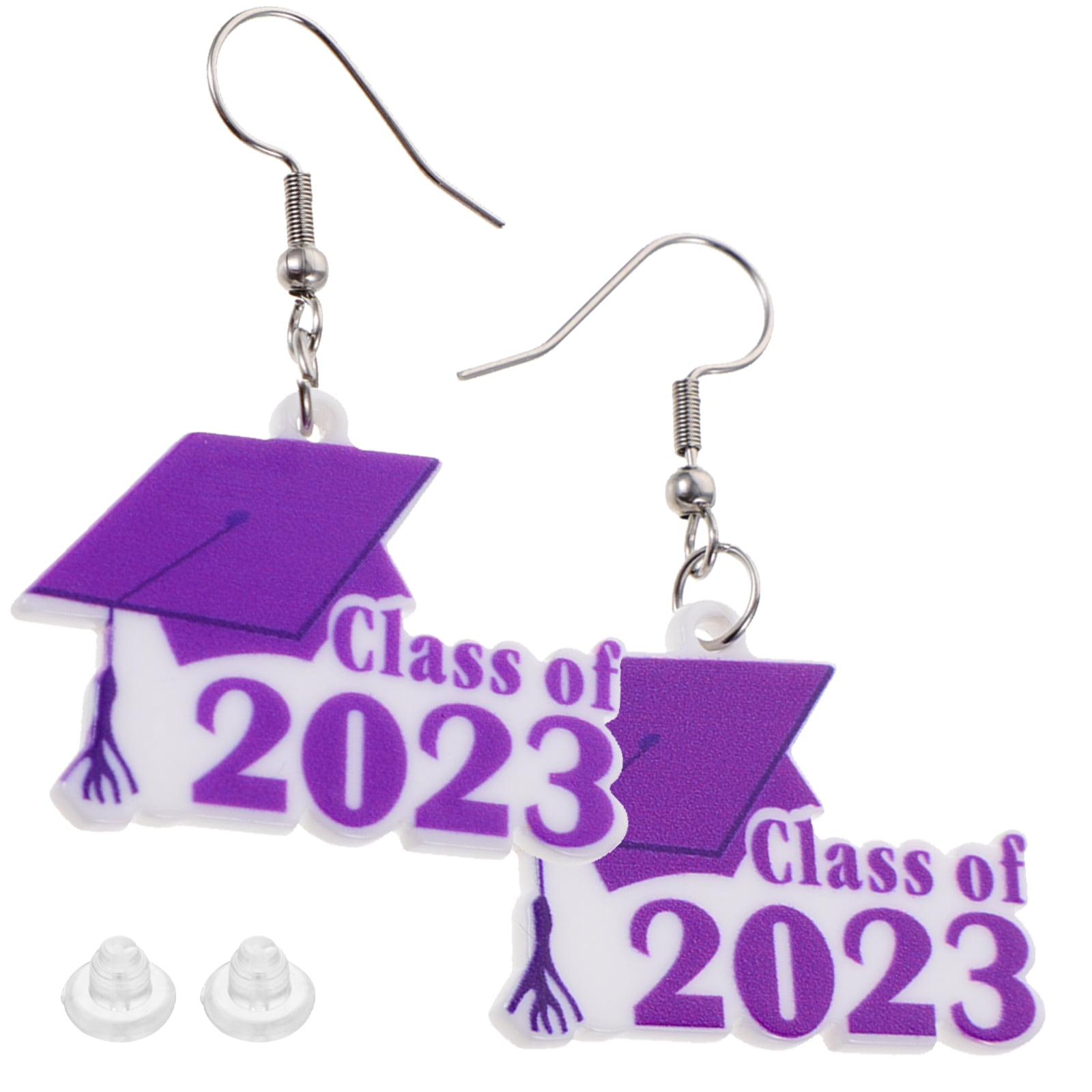 GOOHOCHY Graduation Earrings Purple Acrylic 1 Pair 2X1.4in - Walmart.com