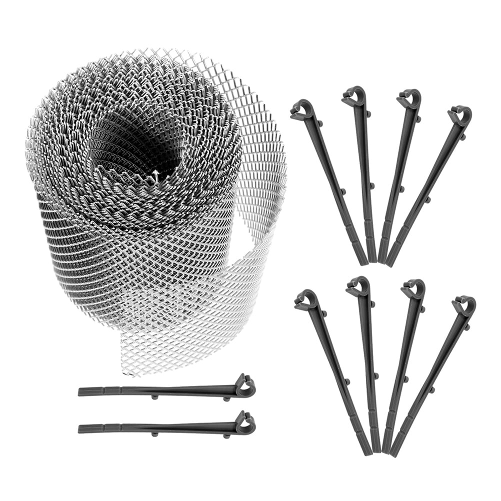 WORGEOUS Gutter Guard Mesh Screen Leaf Guard Mesh With Fixed Hooks Leaf ...