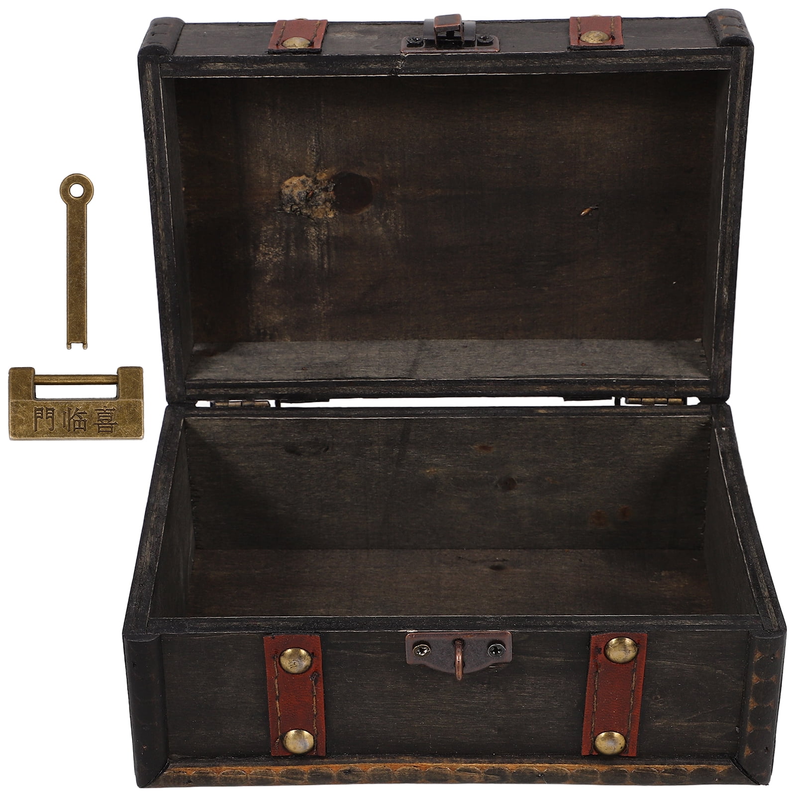 WORGEOUS Hand Grasp Stapler Retro Wooden Storage Box Travel - Walmart.com