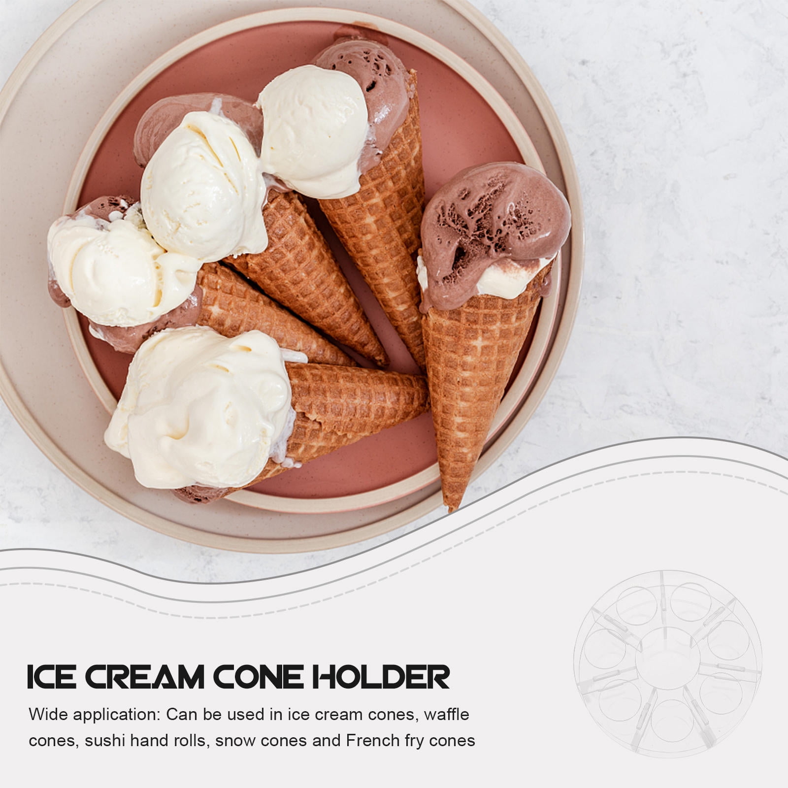 GETAJGHSD Cone Support Stands Ice Cream Cone Holder Stand Transparent ...