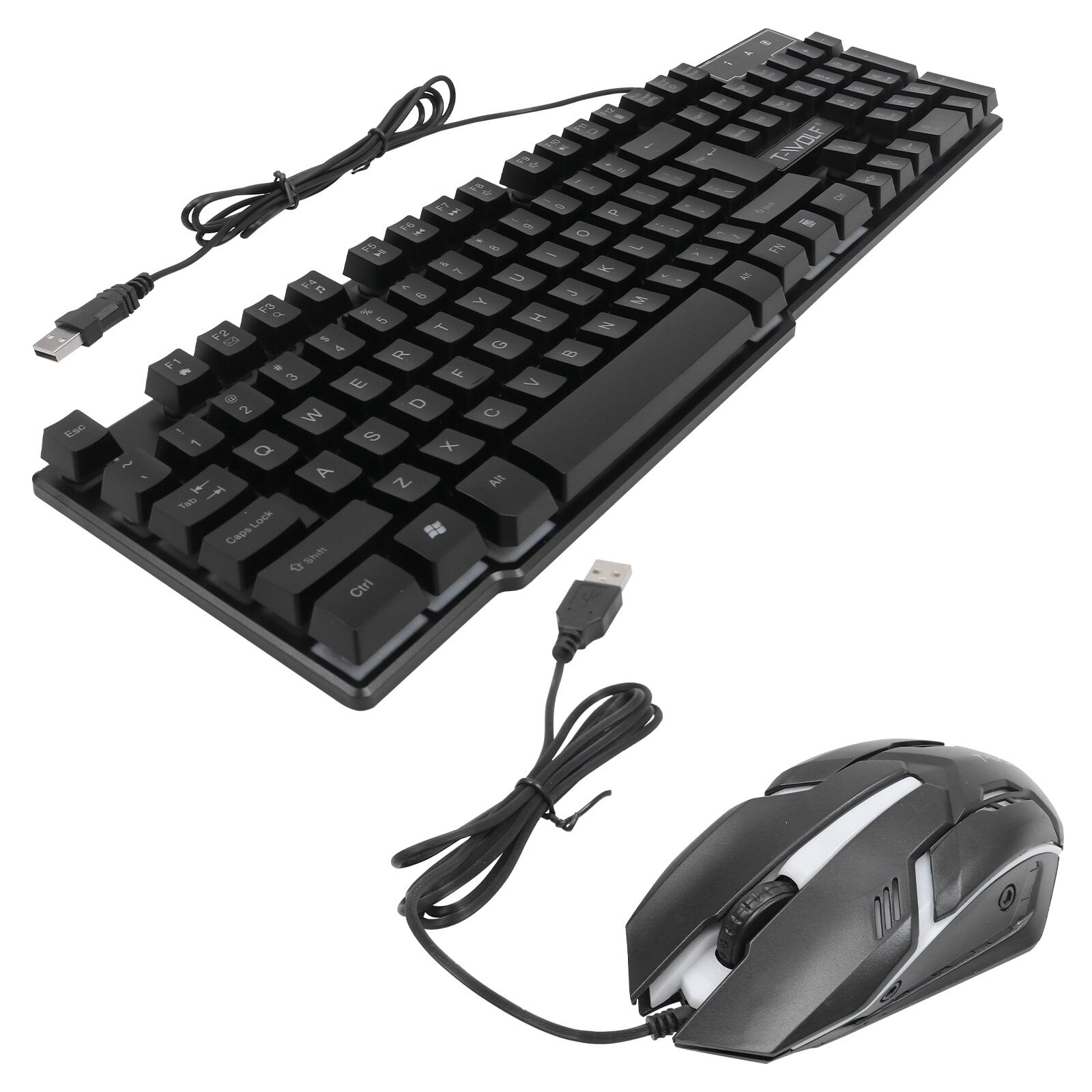 WORGEOUS Keyboard Mouse Set Detachable Gamer Wired Keyboards Colorful ...