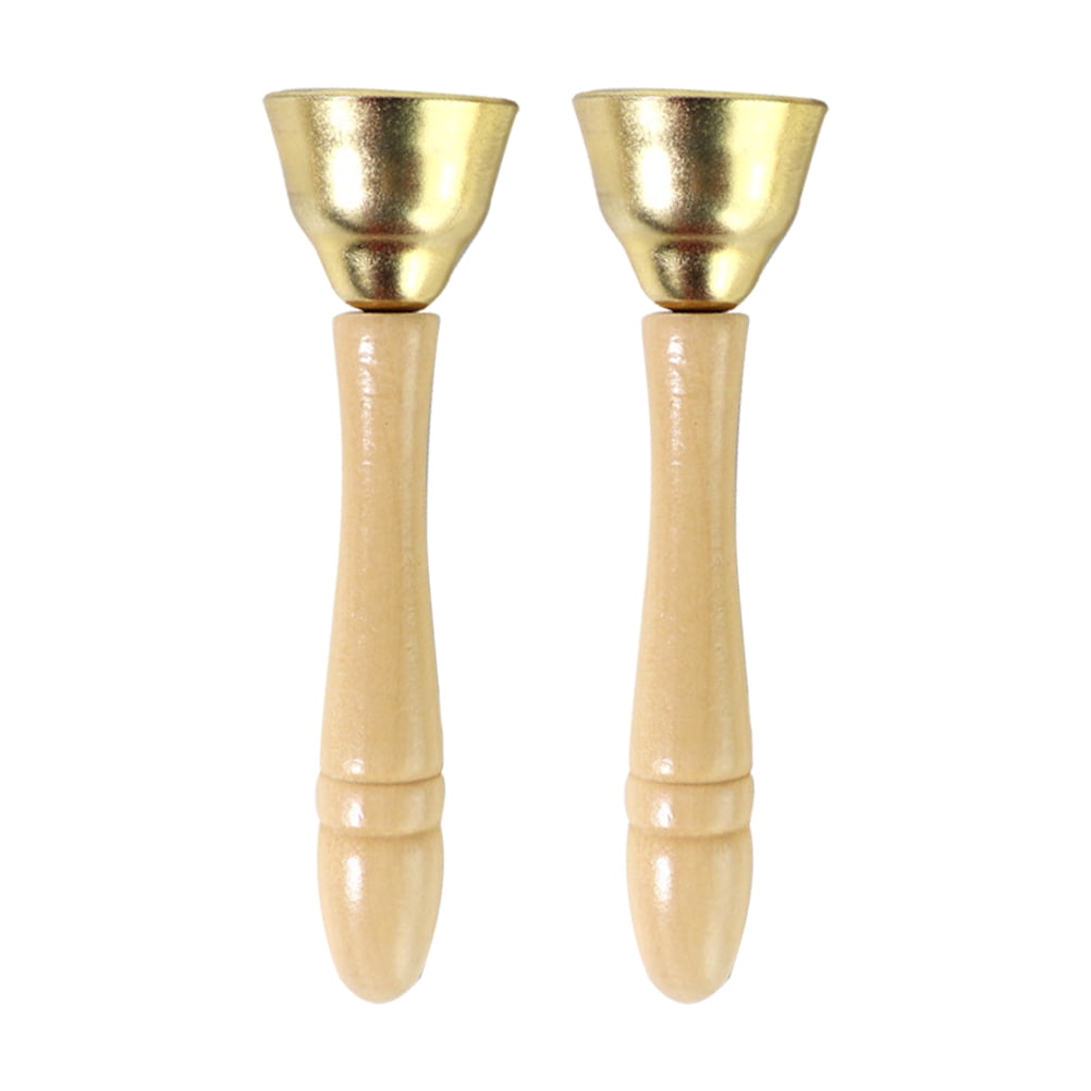 WORGEOUS Children Musical Bell Copper Frog Handle Design Khaki 2Pcs 5 ...