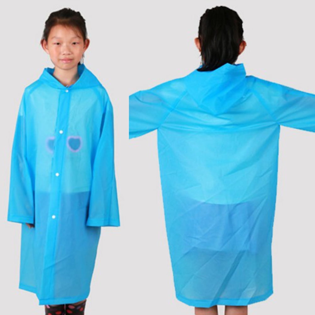 WORGEOUS Kids Reusable EVA Rain Poncho with Hood for Theme Parks ...