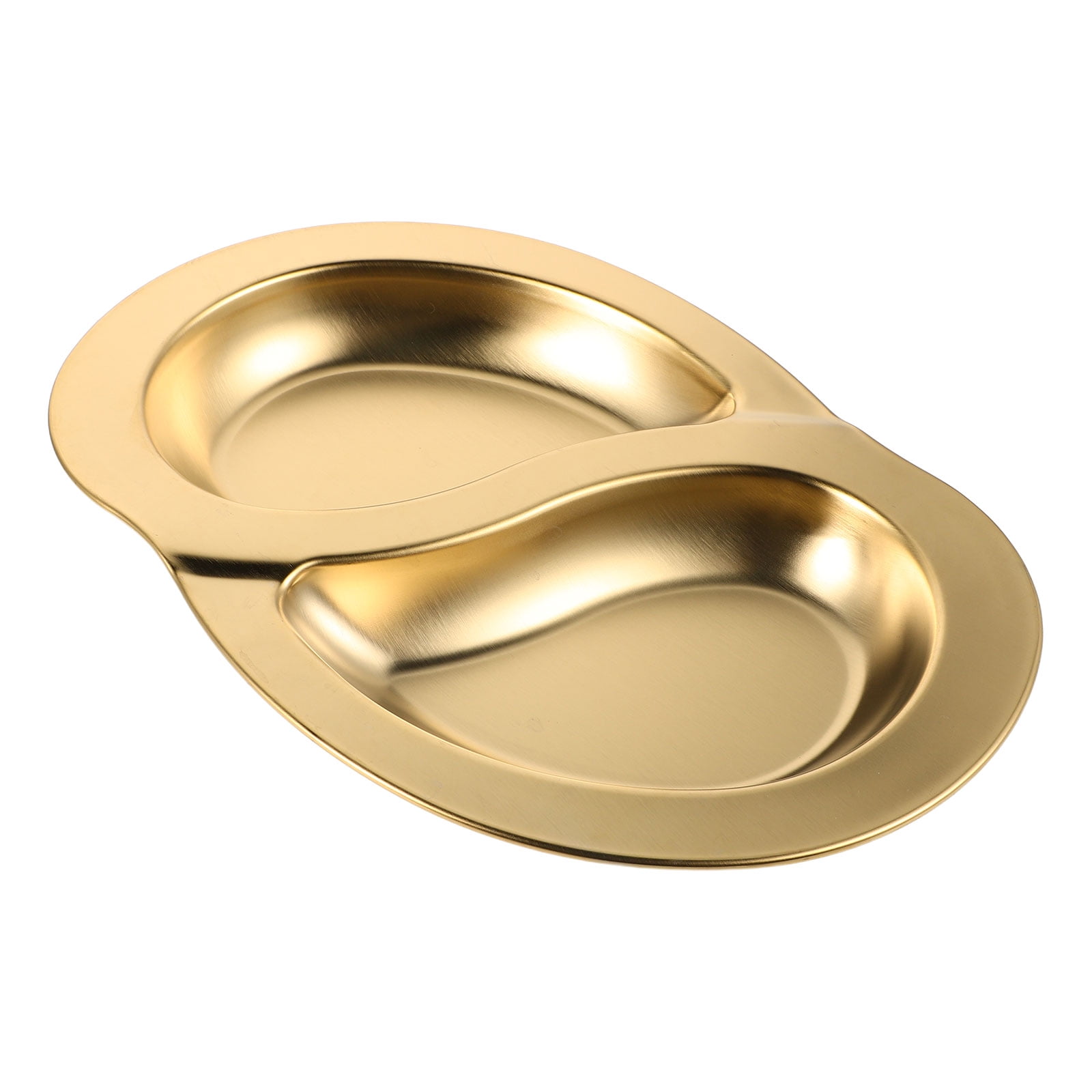 WORGEOUS Korean Stainless Steel Divided Dinner Tray Creative Double ...