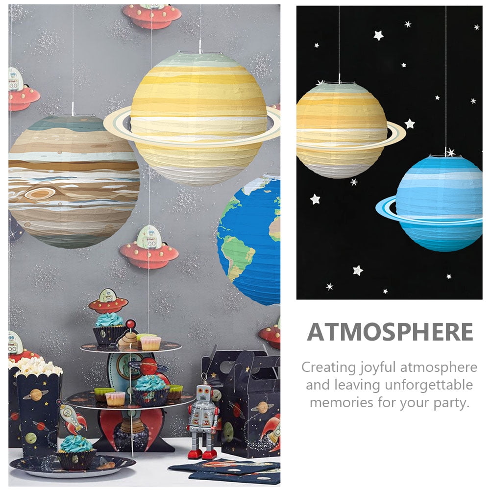 WORGEOUS Lantern Sphere Metal Frame Paper Planet Decorations for Kids ...