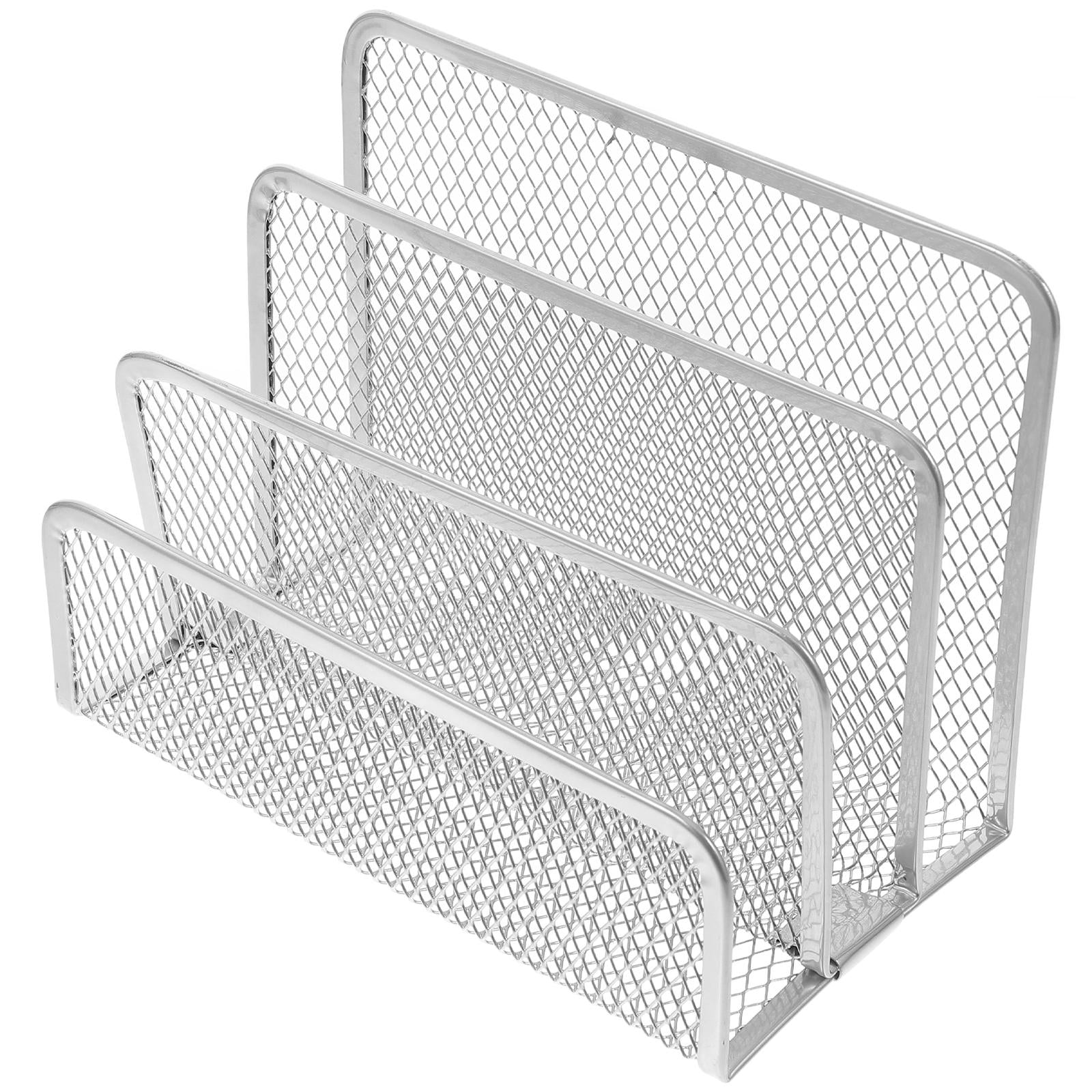 WORGEOUS Mail Organizer Metal Desktop Book Stand Metal Magazine Holder ...