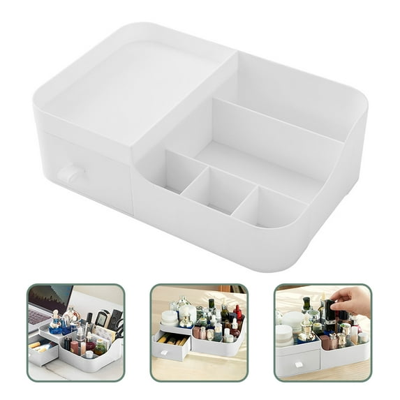 WORGEOUS Makeup Organizer Tabletop Cosmetics Storage Box with Drawer ...