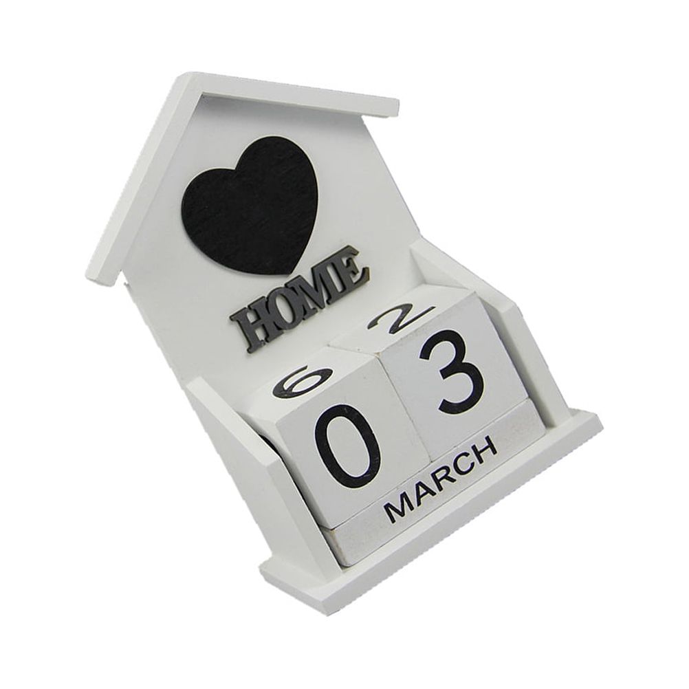 WORGEOUS Manual Calendar Creative Wooden Perpetual Calendar House ...