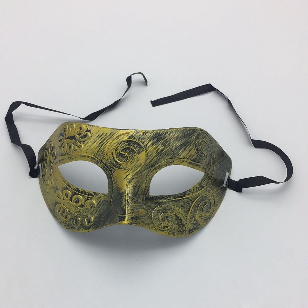 WORGEOUS Mask For Masquerade 1Pack Golden Plastic Half Face Cover For ...