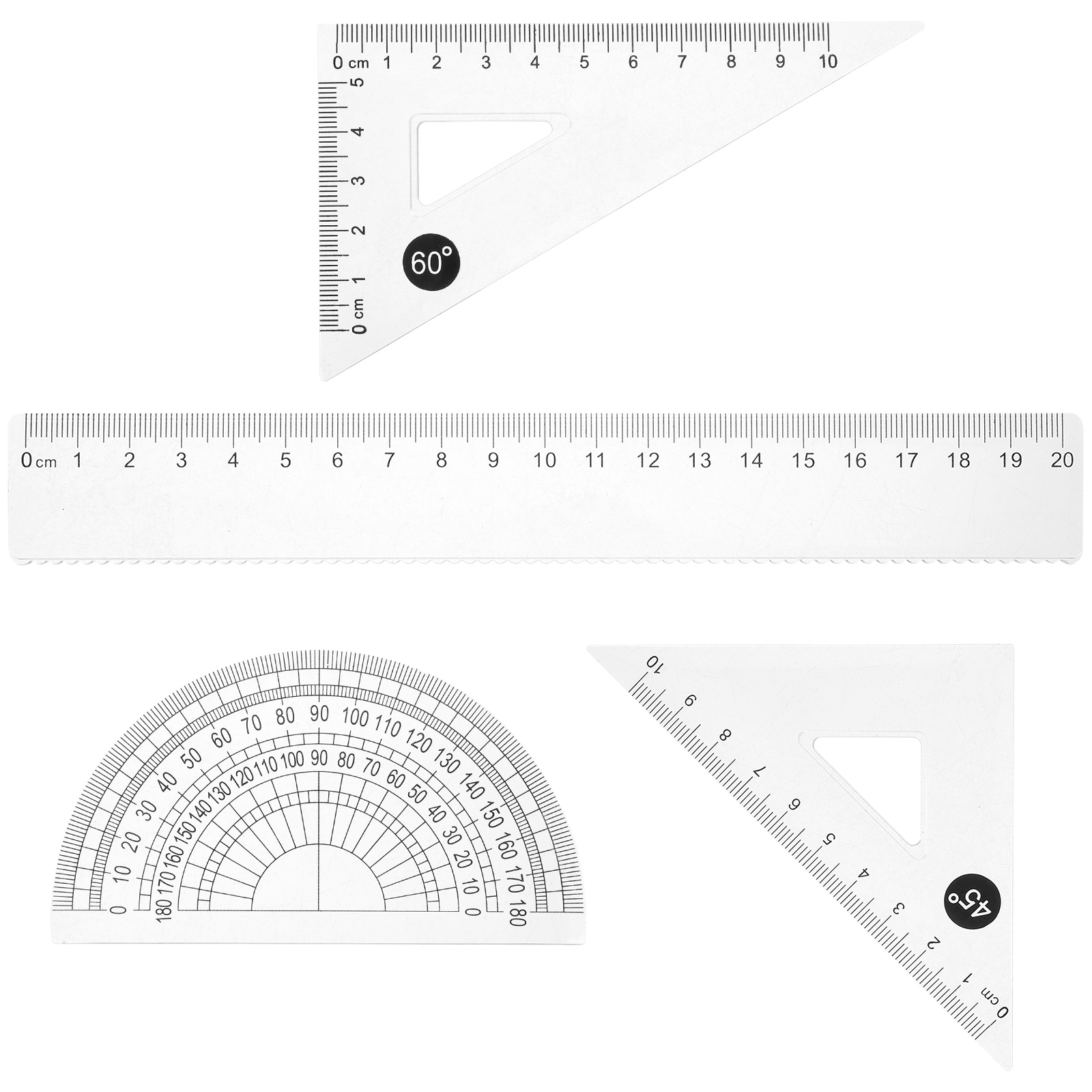 WORGEOUS Measuring Rulers Student Stationery Quilting Woodworking Protractor Pupils - Walmart.com