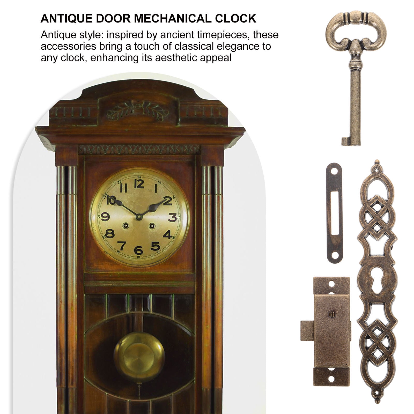 WORGEOUS Metal Cylinder Antique Door Floor standing Clock with ...