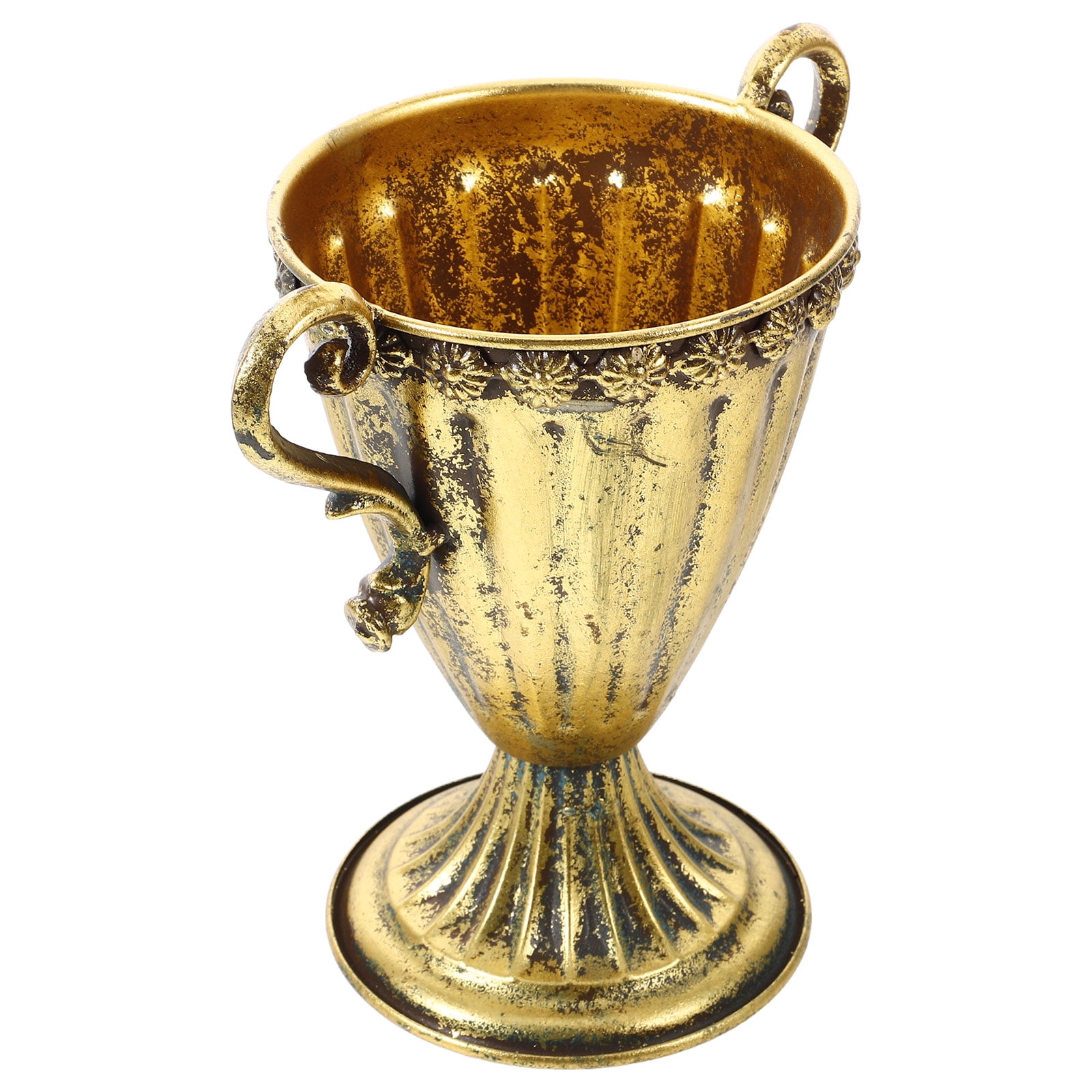 WORGEOUS Metal Flower Pot Metal Tall Flowerpot with Handle Metal Urn ...