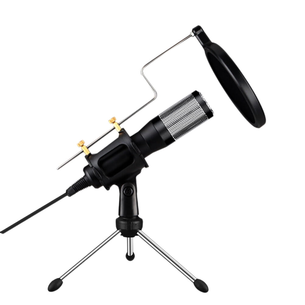 WORGEOUS Microphone with Tripod Stand Voice Chat Microphone Black ...