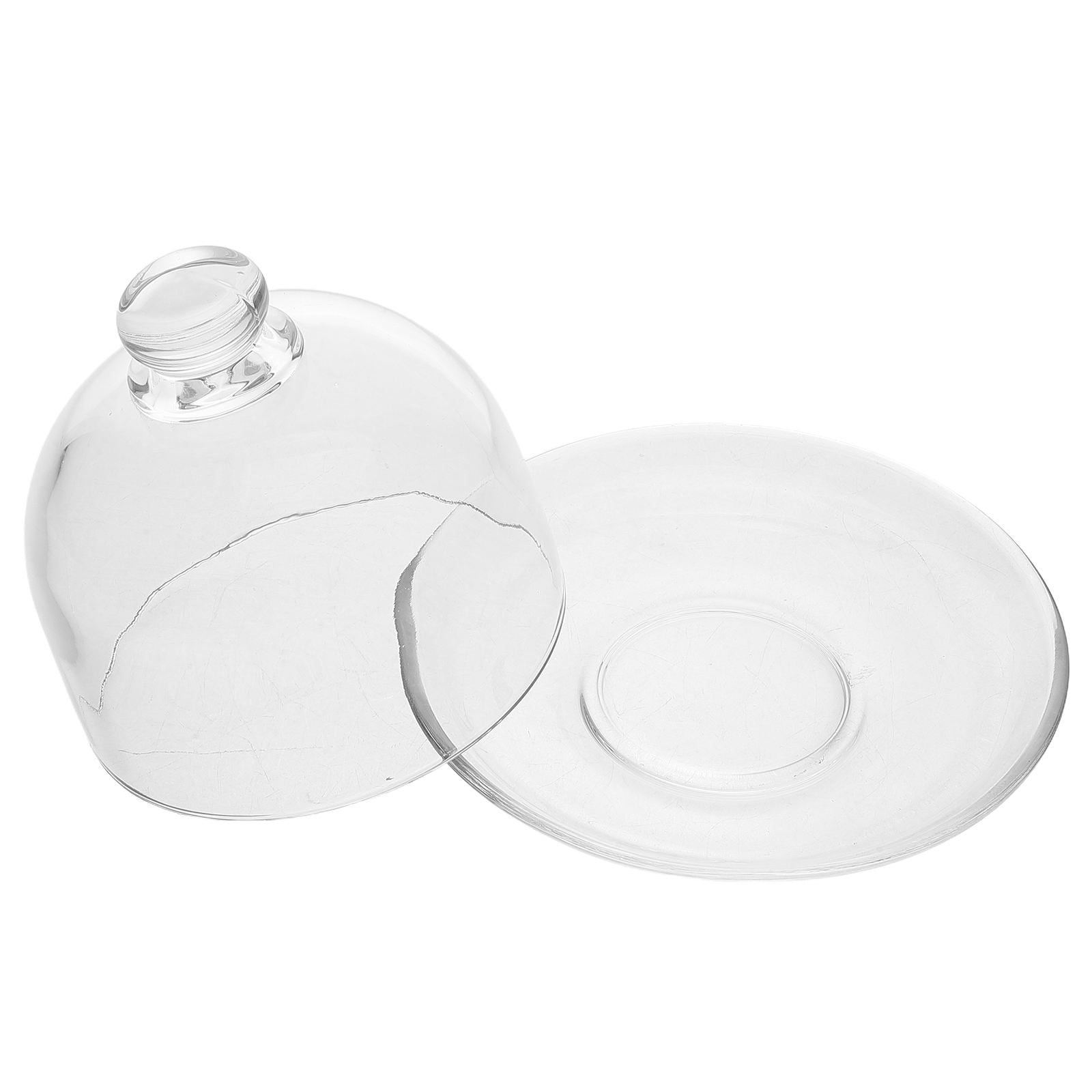 WORGEOUS Mini Cake Stand Glass Cupcake Display Plate With Dome Cover ...