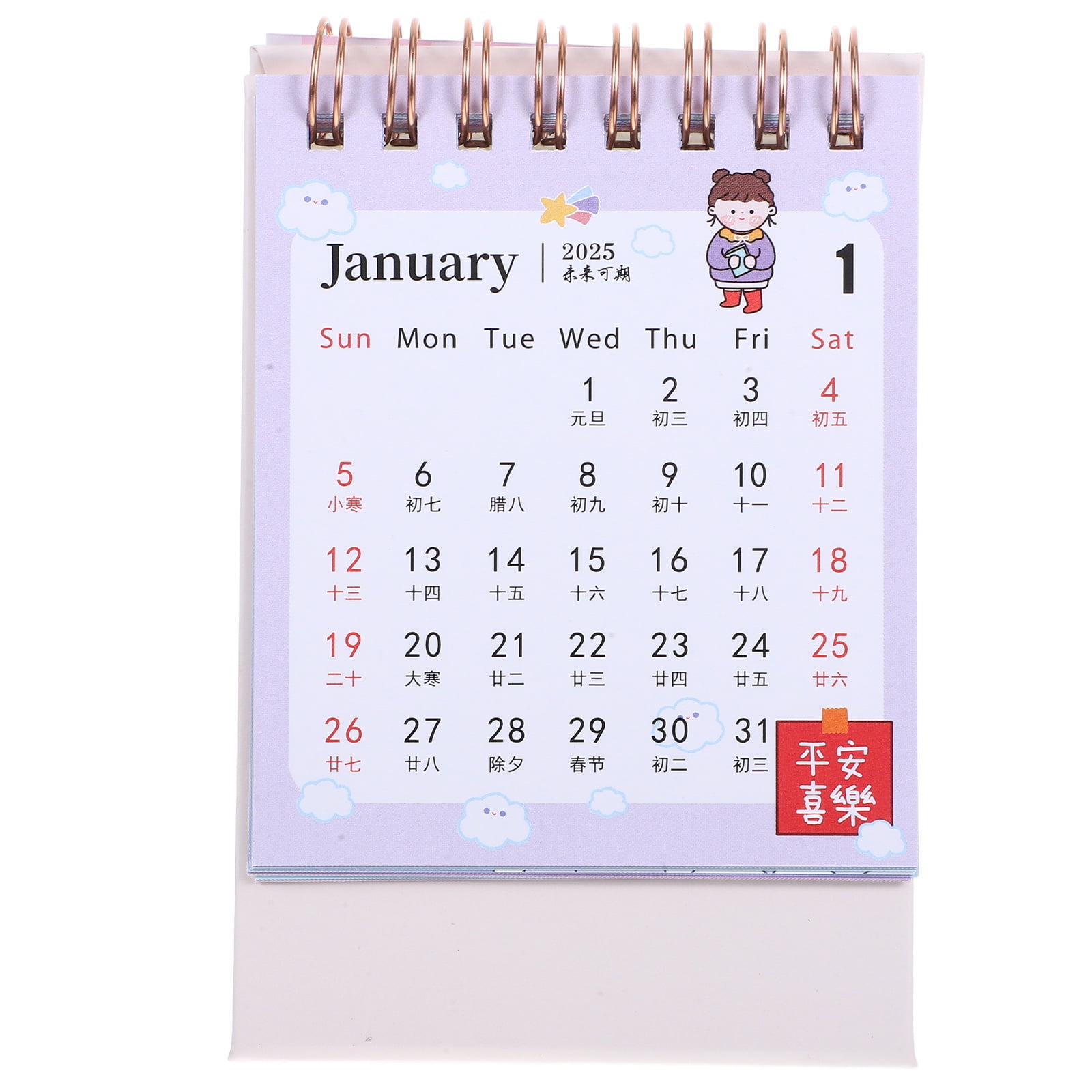 WORGEOUS Mini Desk Calendar 2025 Desktop Calendar Tabletop Flip ...