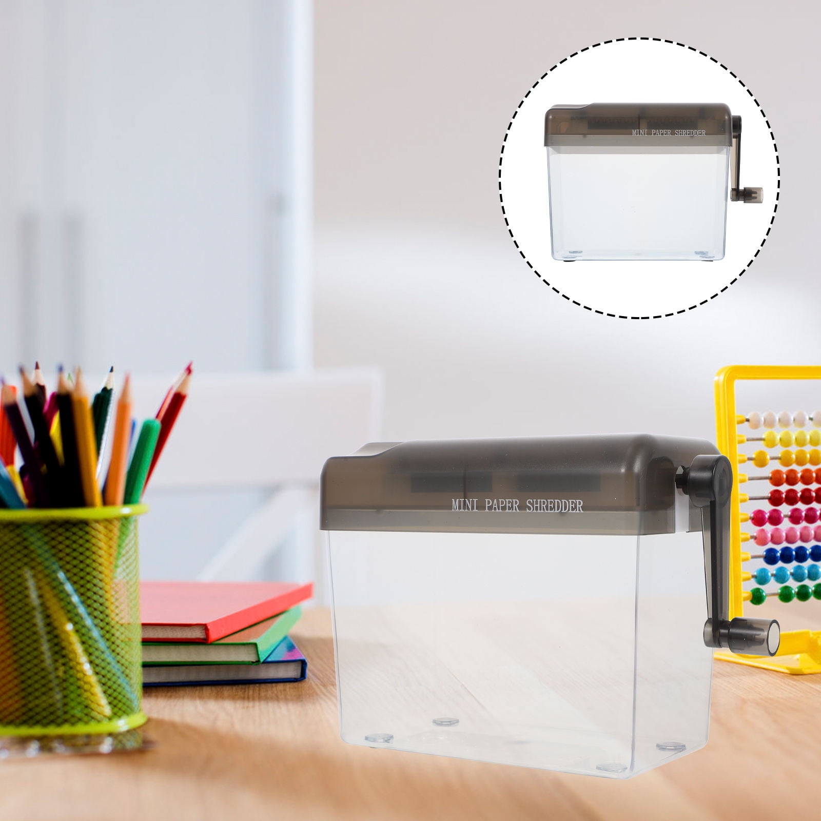WORGEOUS Mini Hand Shredder Portable Black Plastic Office Shredder for ...