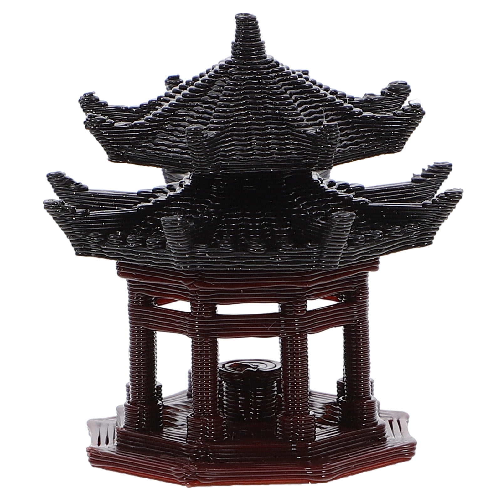 WORGEOUS Mini Pavilion Statue Chinese Style Small Pavilion Bonsai Micro ...