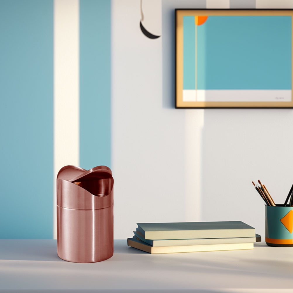 WORGEOUS Mini Trash Can With Lid Small Trash Can Desk Trash Can ...