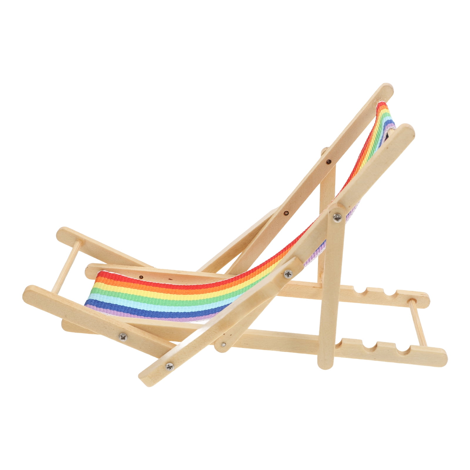 WORGEOUS Miniature Folding Beach Chair dollhouse Furniture Lounge Chair ...