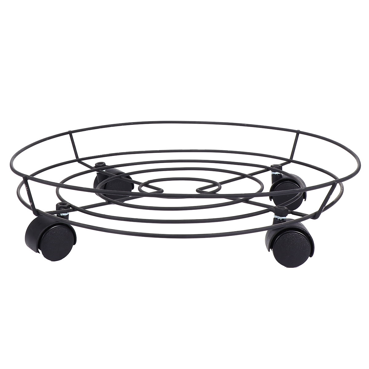 WORGEOUS Mobile Pot Bottom Troughs Cart Holder Plant Stands Rack Black ...