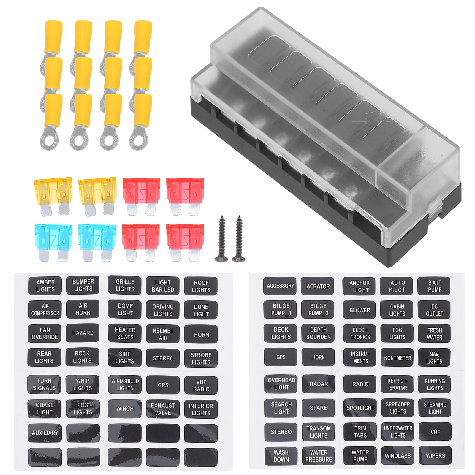 WORGEOUS Modified Fuse Holder Blocks Marine Boat Electrical Panel ...