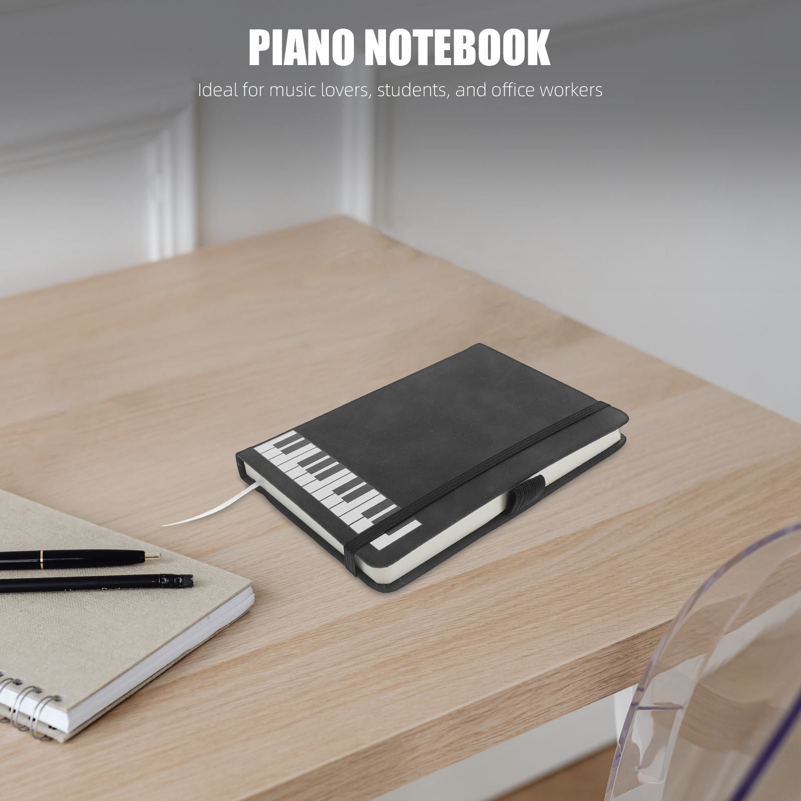 WORGEOUS Music Journal Notebook with Piano Tabs Design PU Leather Cover ...